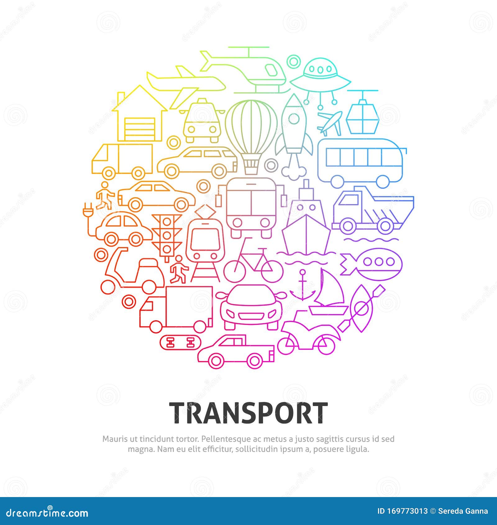 Transport Circle Concept stock vector. Illustration of pickup - 169773013