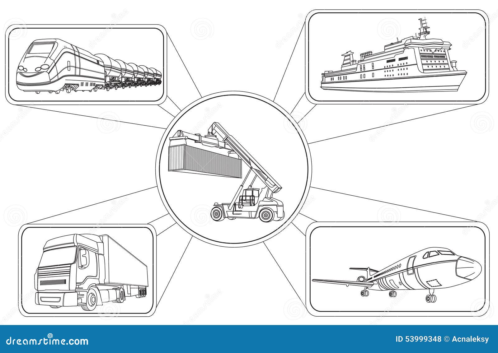 Transport Concept, Loading of Containers and Transportation Stock ...