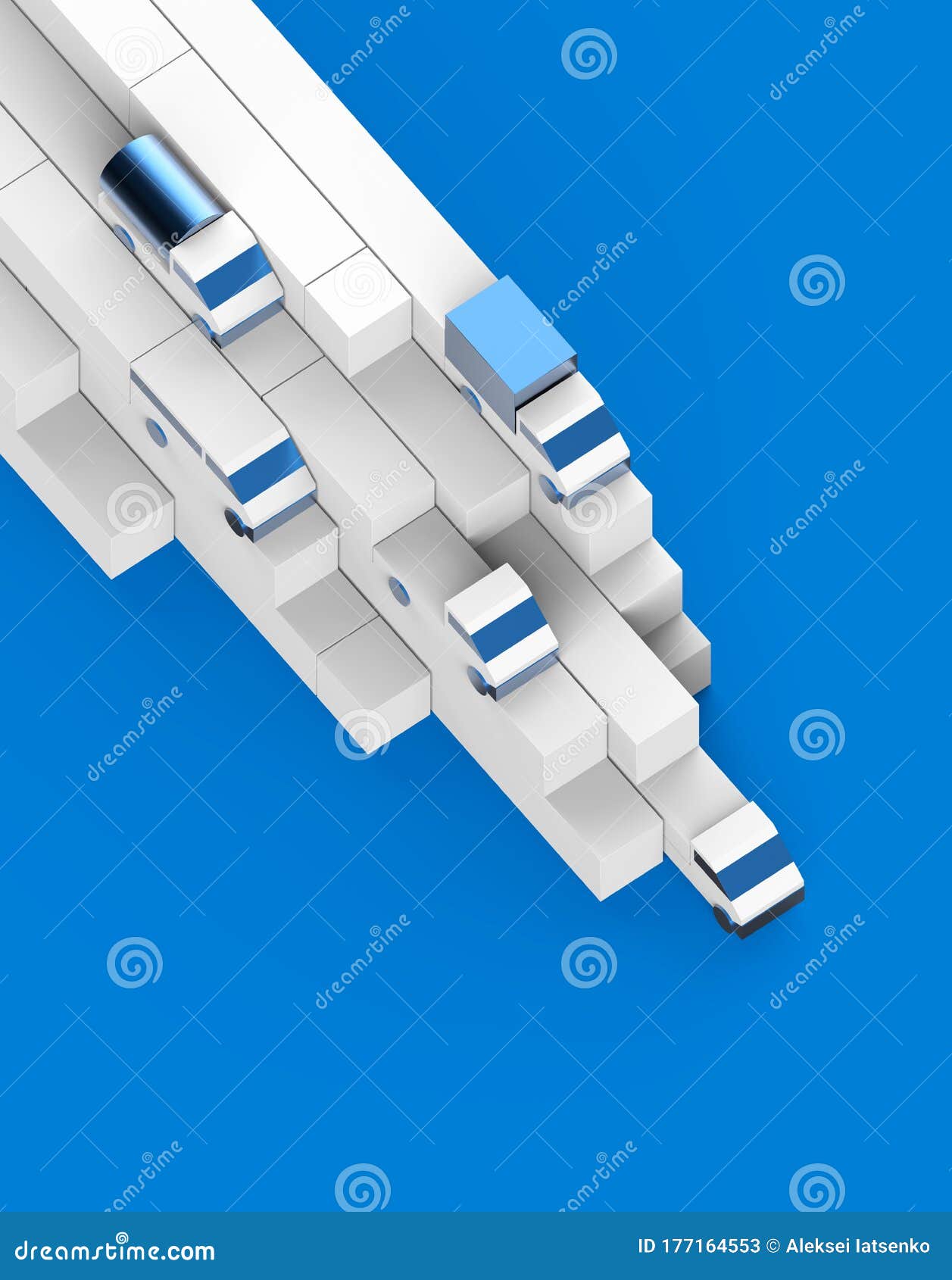 Transport Collection 3d Render Auto Set White Blue Stock Illustration ...