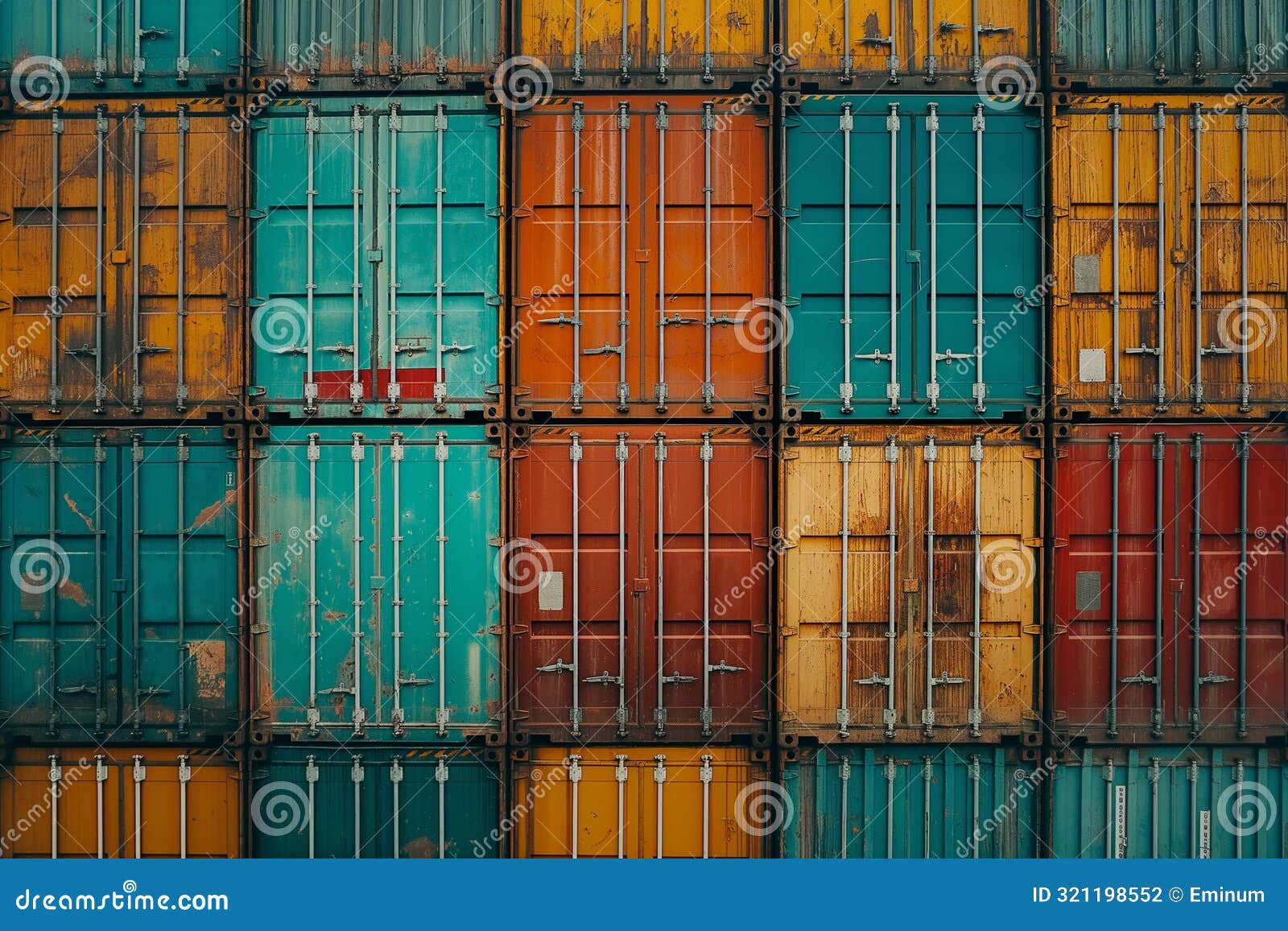 Transport Container for Cargo in Container Yard Stock Illustration ...