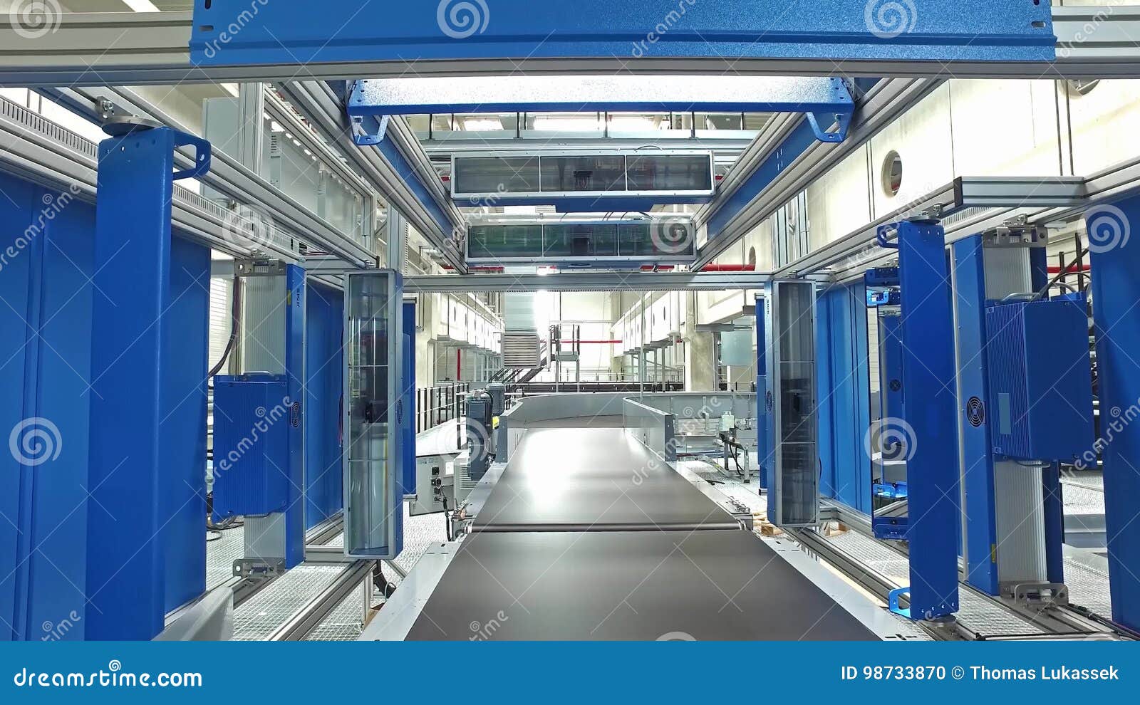 Transport Conveyor Belts with Automatic Scanner Stock Footage - Video ...