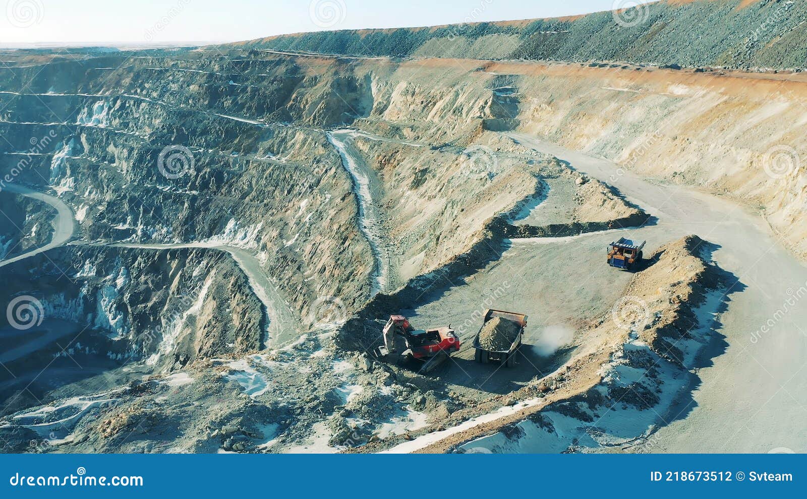 Transport is Extracting Copper in the Open-pit Mine Stock Photo - Image ...