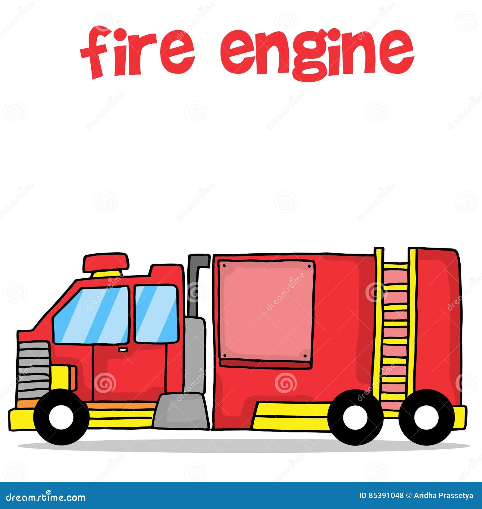 Transport of Fire Engine Cartoon Design Stock Vector - Illustration of ...