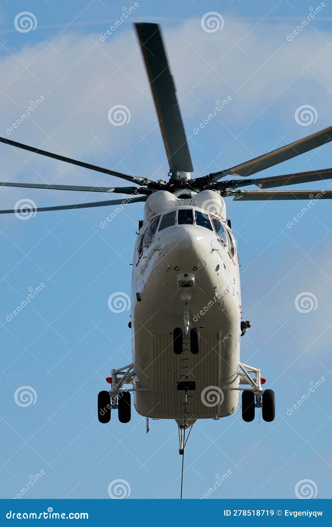 Transport Helicopter Mi-26 TC Transfers Load on the External Suspension ...