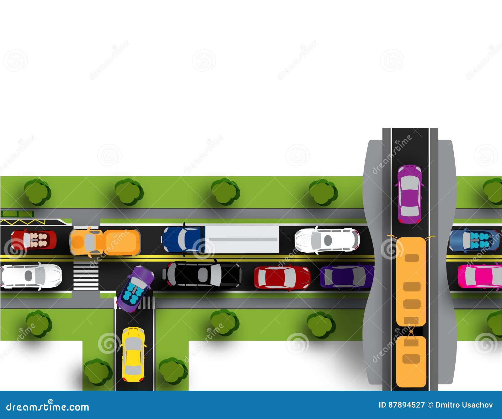 The Movement Of Various Vehicles, The Intersection Of City ...