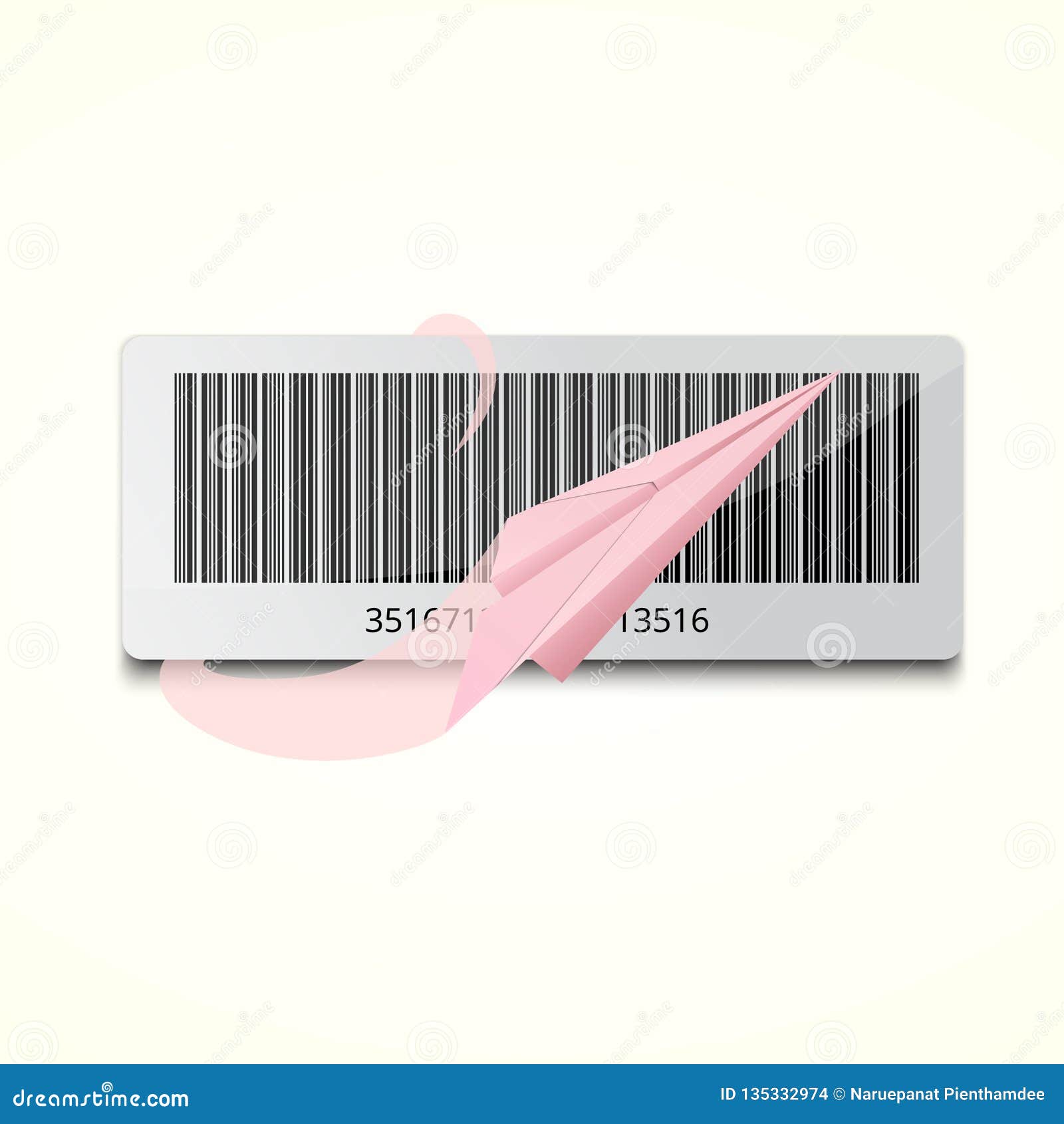 Transport Icon Barcode and Paper Plane Stock Vector - Illustration of ...
