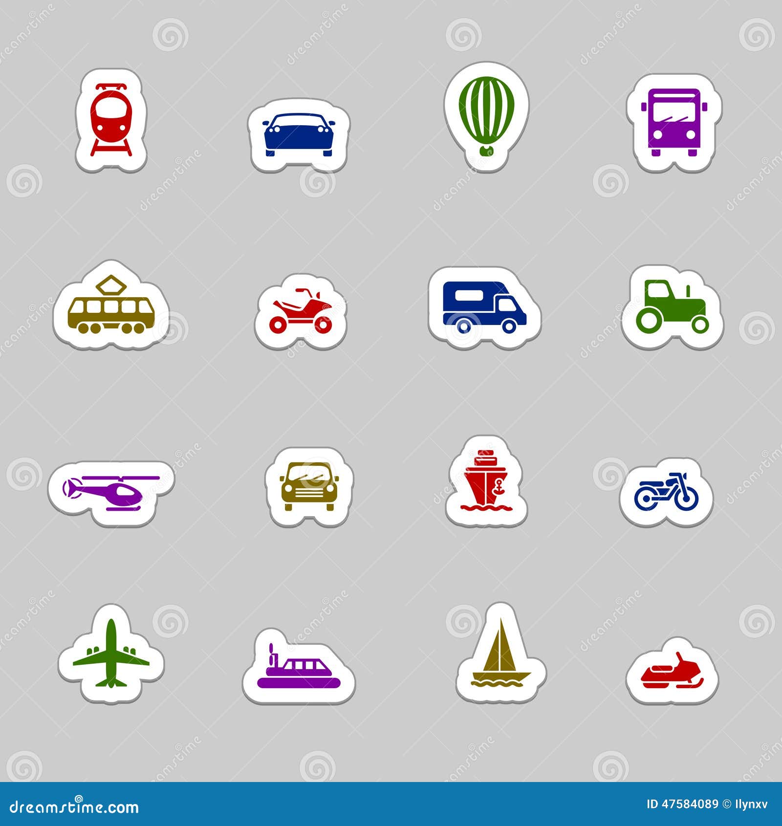 Transport icon set stock vector. Illustration of helicopter - 47584089