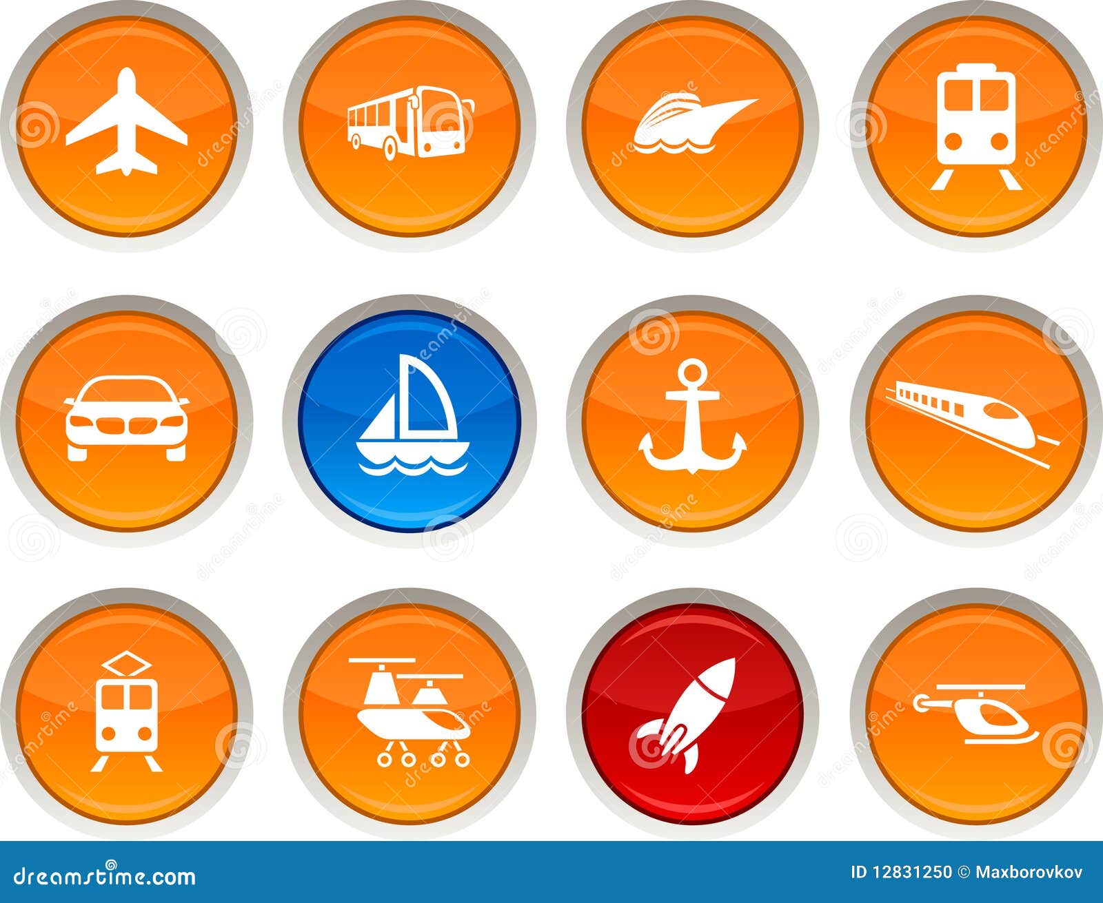 Transport icons. stock vector. Illustration of buttons - 12831250