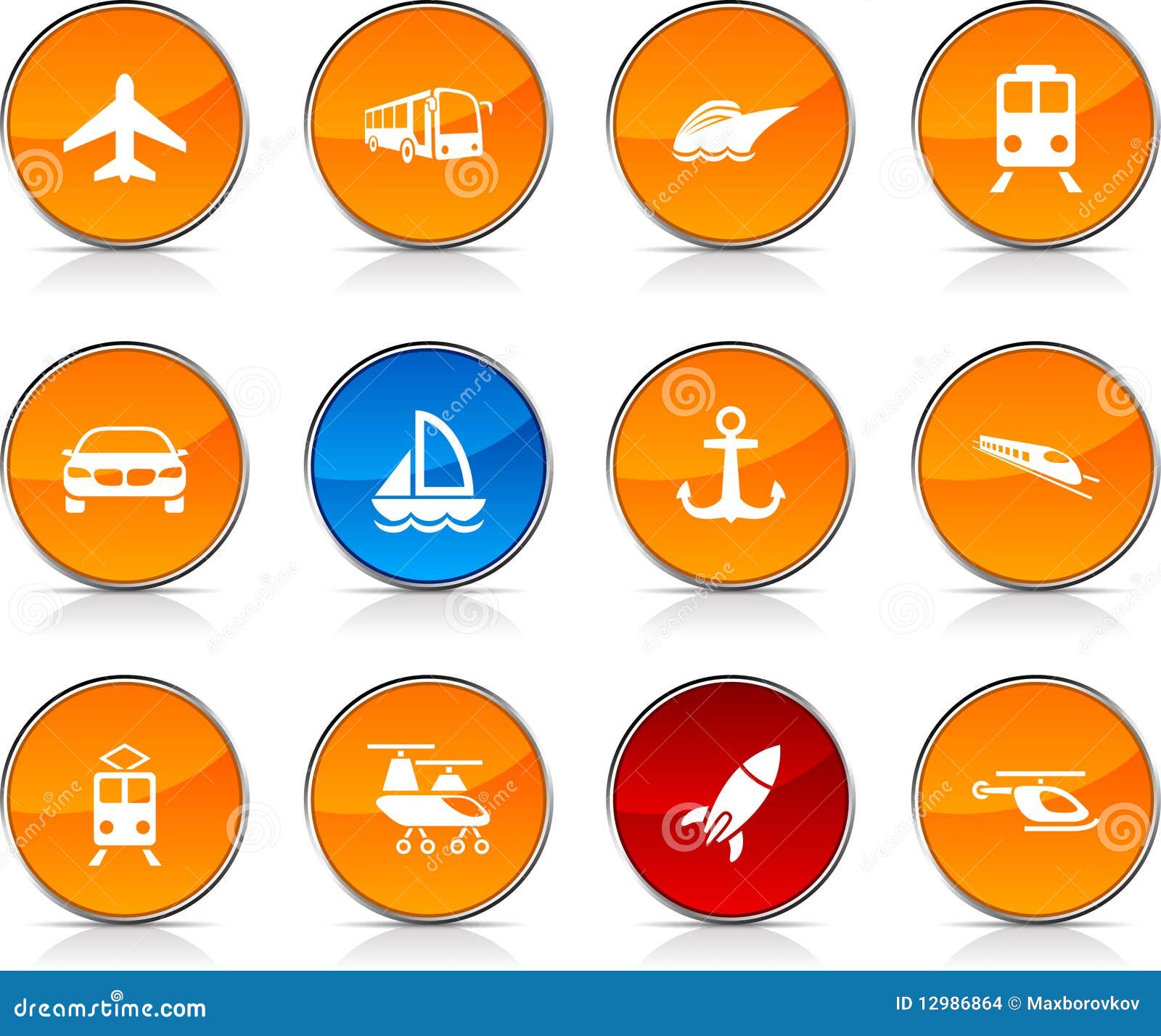 Transport icons. stock vector. Illustration of color - 12986864