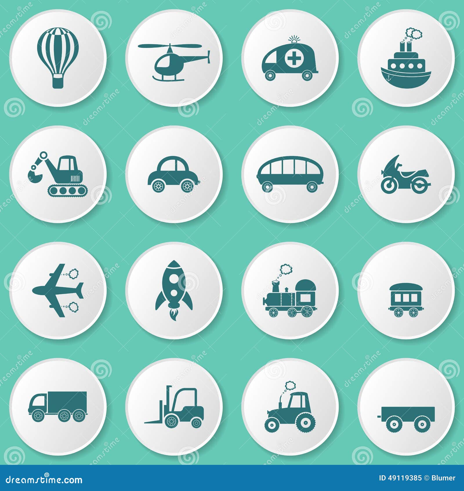 Transport icons stock vector. Illustration of engine - 49119385