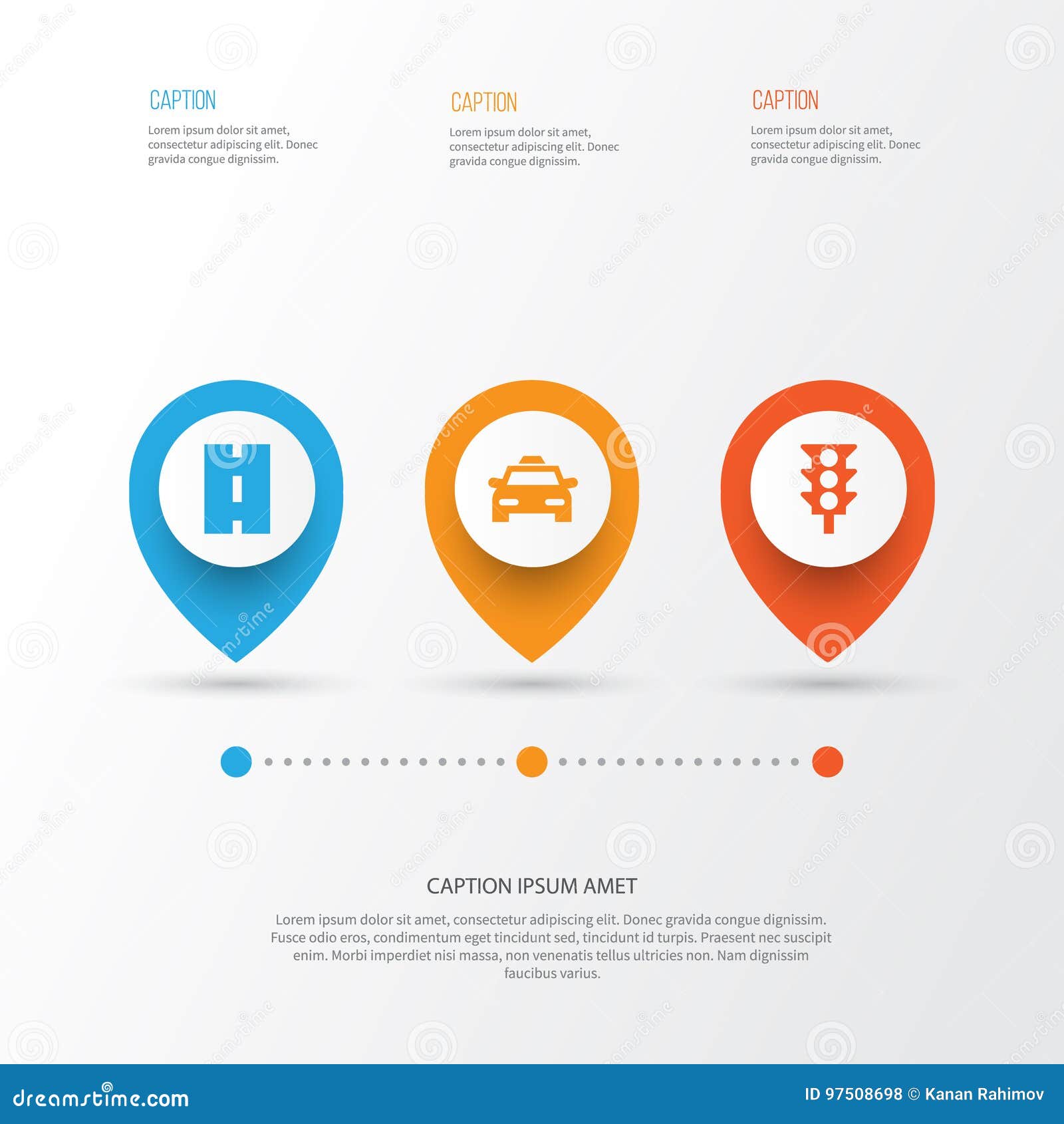 Transport Icons Set. Collection of Cab, Way, Stoplight and Other ...