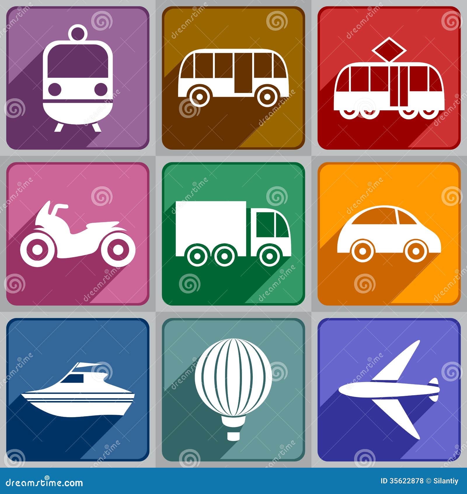 Transport icons stock vector. Illustration of collection - 35622878