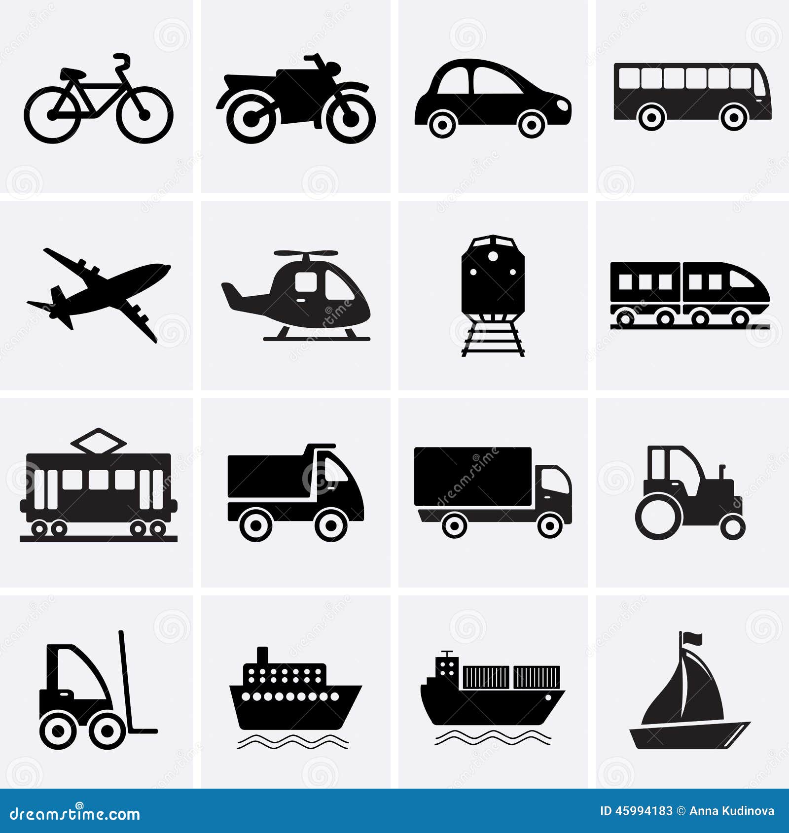 Transport Icons stock vector. Illustration of marine - 45994183
