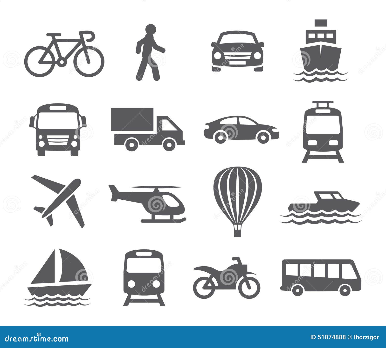 Transport icons stock vector. Illustration of sailing - 51874888