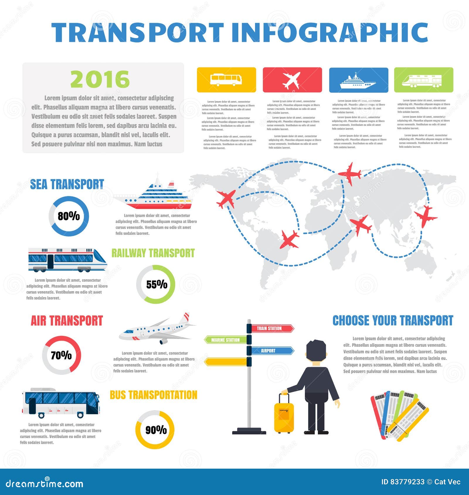 Transport Infographic Vector. Stock Vector - Illustration of element ...