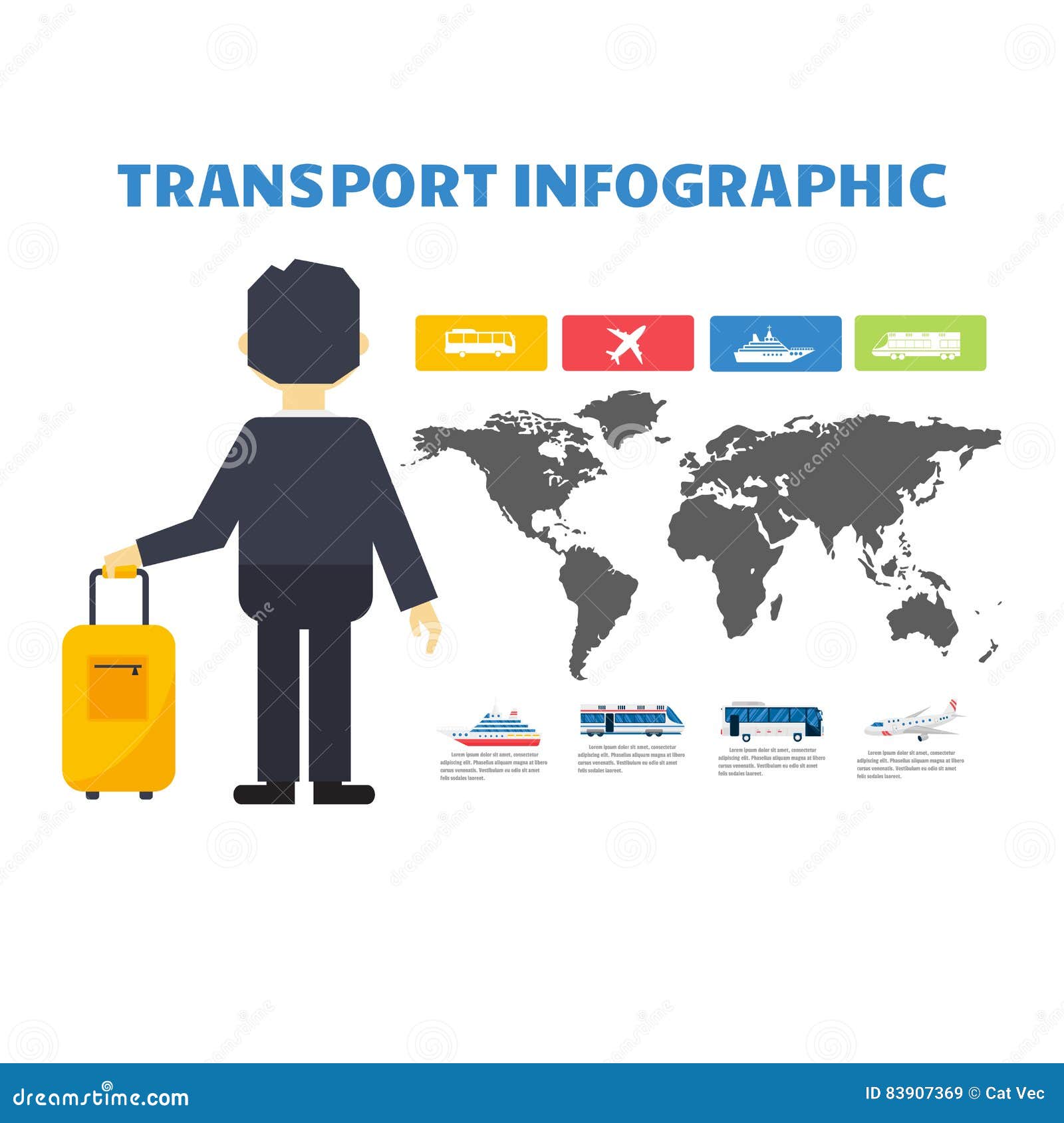 Transport Infographic Vector. Stock Vector - Illustration of chart ...