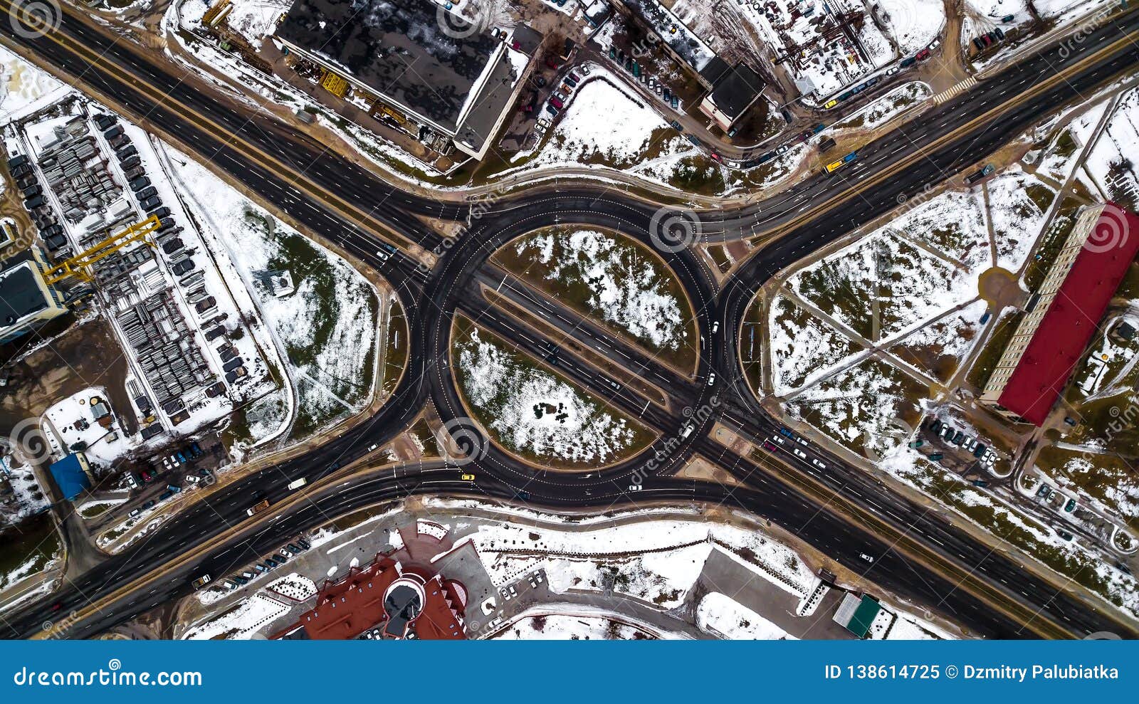 Transport Interchange Top View. Aerial Survey Stock Image - Image of ...