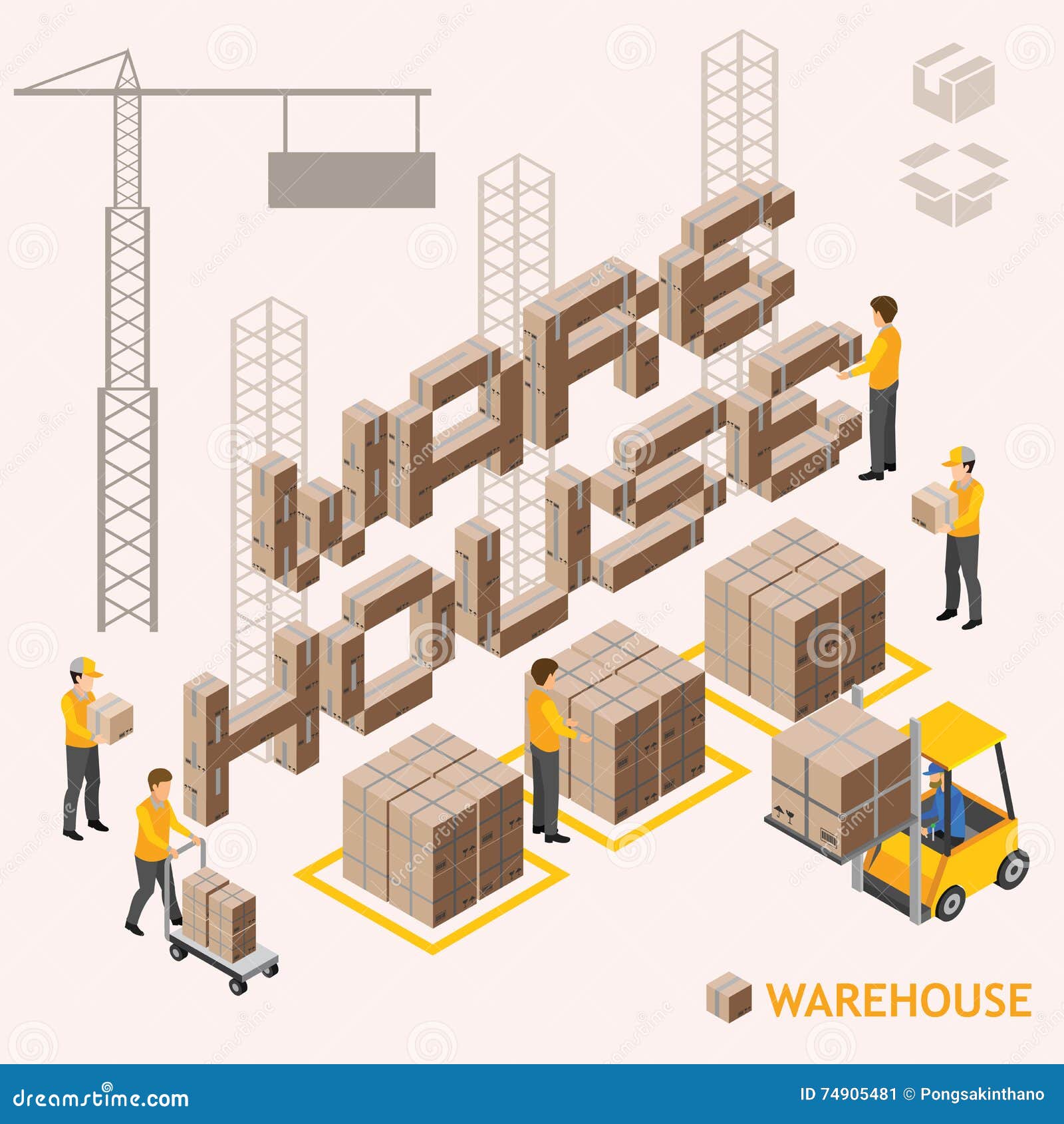 Transport Isometric Warehouse Vector Design Stock Vector - Illustration ...