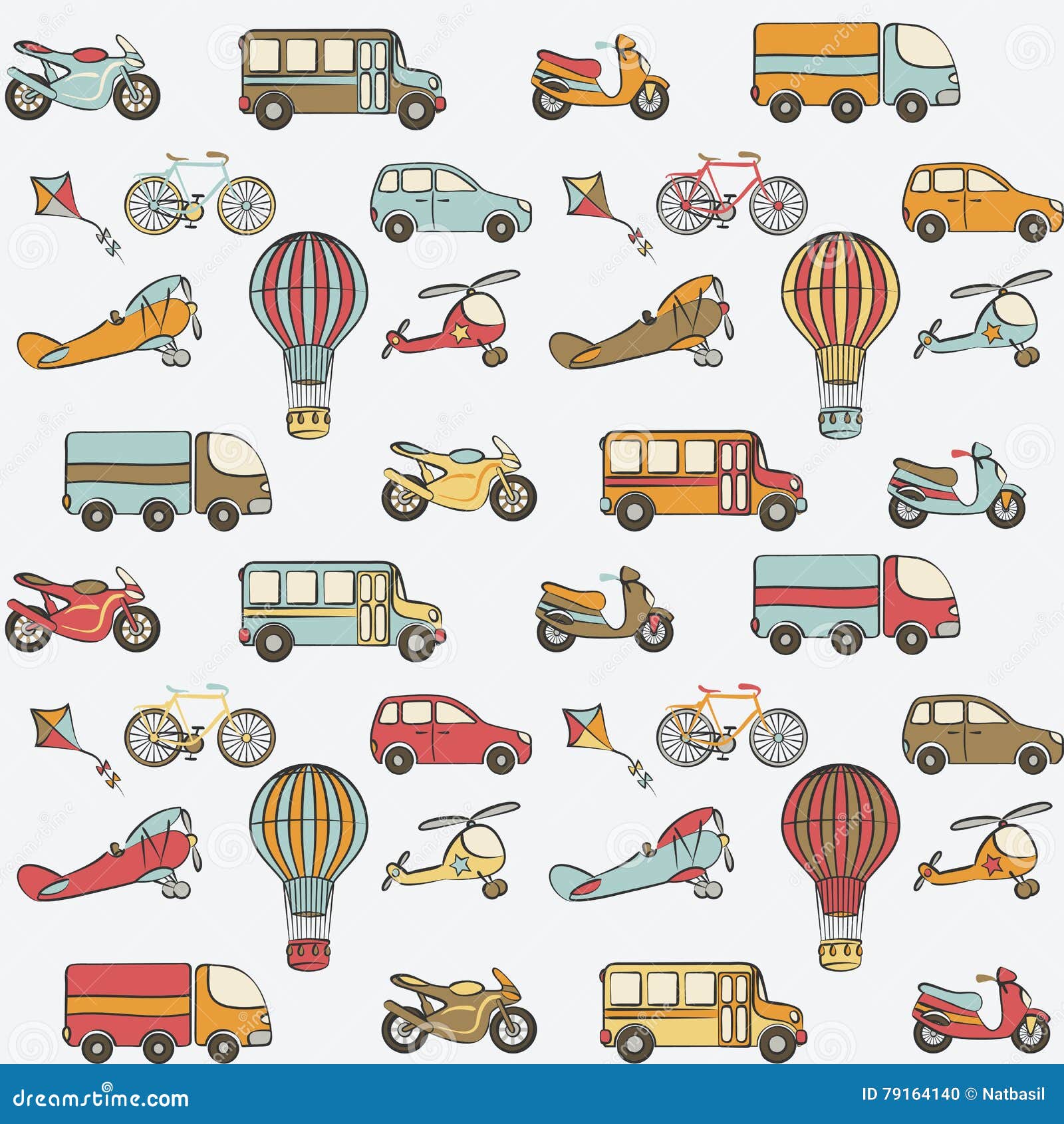 Transport Kids Pattern Cartoon Vector | CartoonDealer.com #27432735