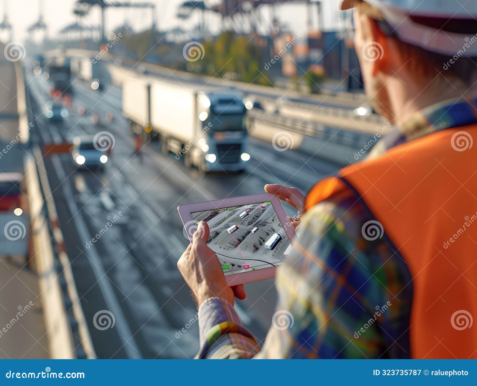 Transport and Logistic Concept, Manager and Engineer Checking and ...