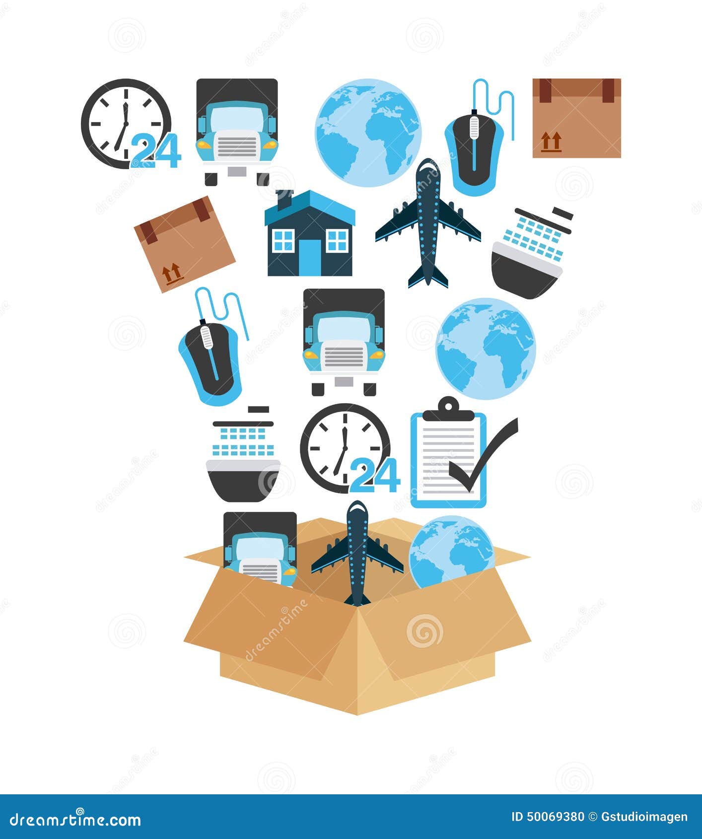 Transport logistics stock vector. Illustration of check - 50069380