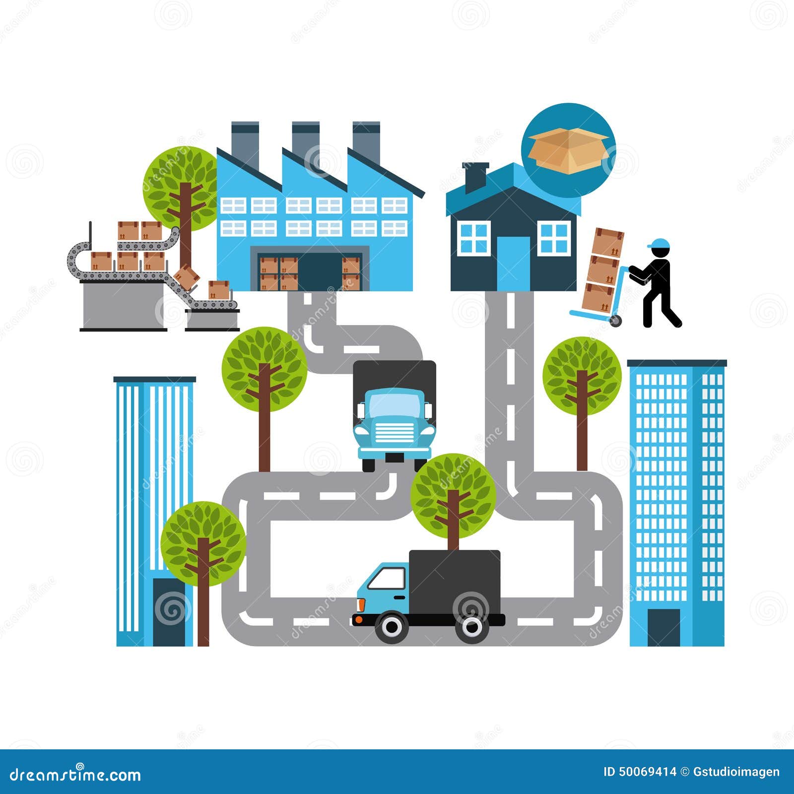 Transport logistics stock vector. Illustration of cargo - 50069414