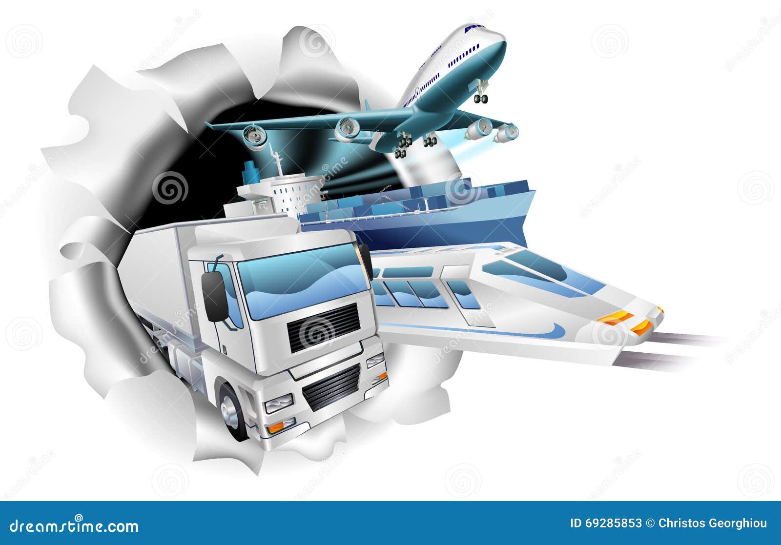 Transport-Logistik-Fracht-Konzept Vektor Abbildung - Illustration von ...