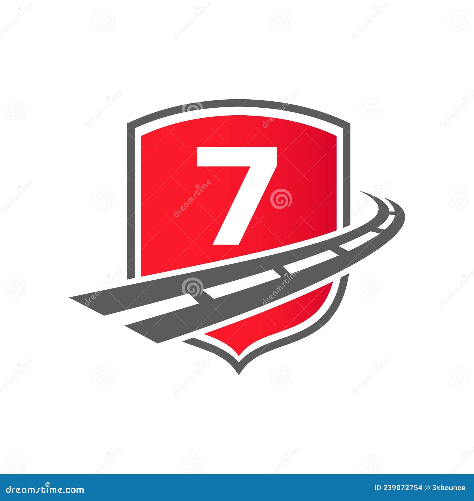 Transport Logo with Shield Concept on Letter 7 Concept. 7 Letter ...