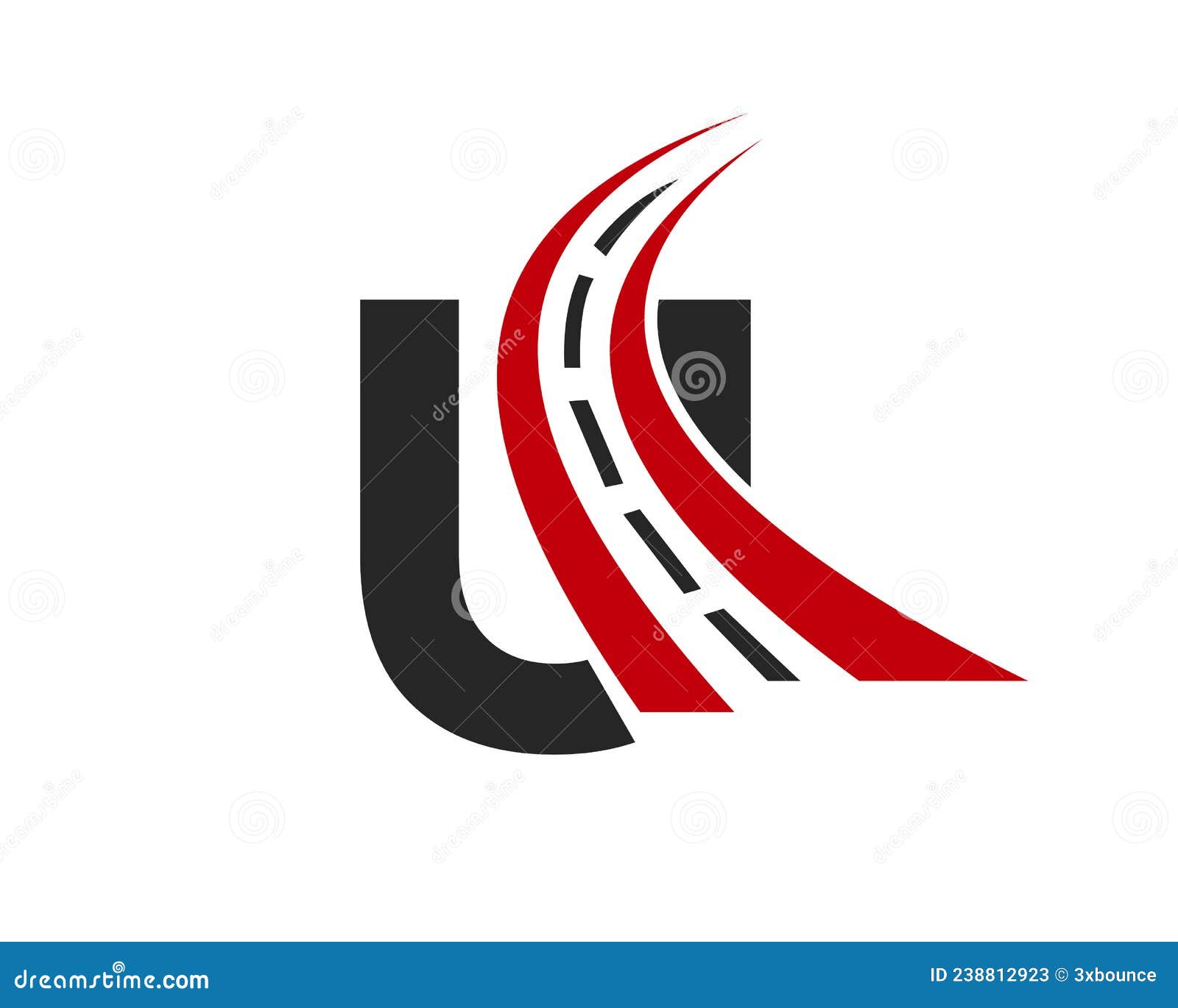 Transport Logo with U Letter Concept. U Letter Road Logo Design ...