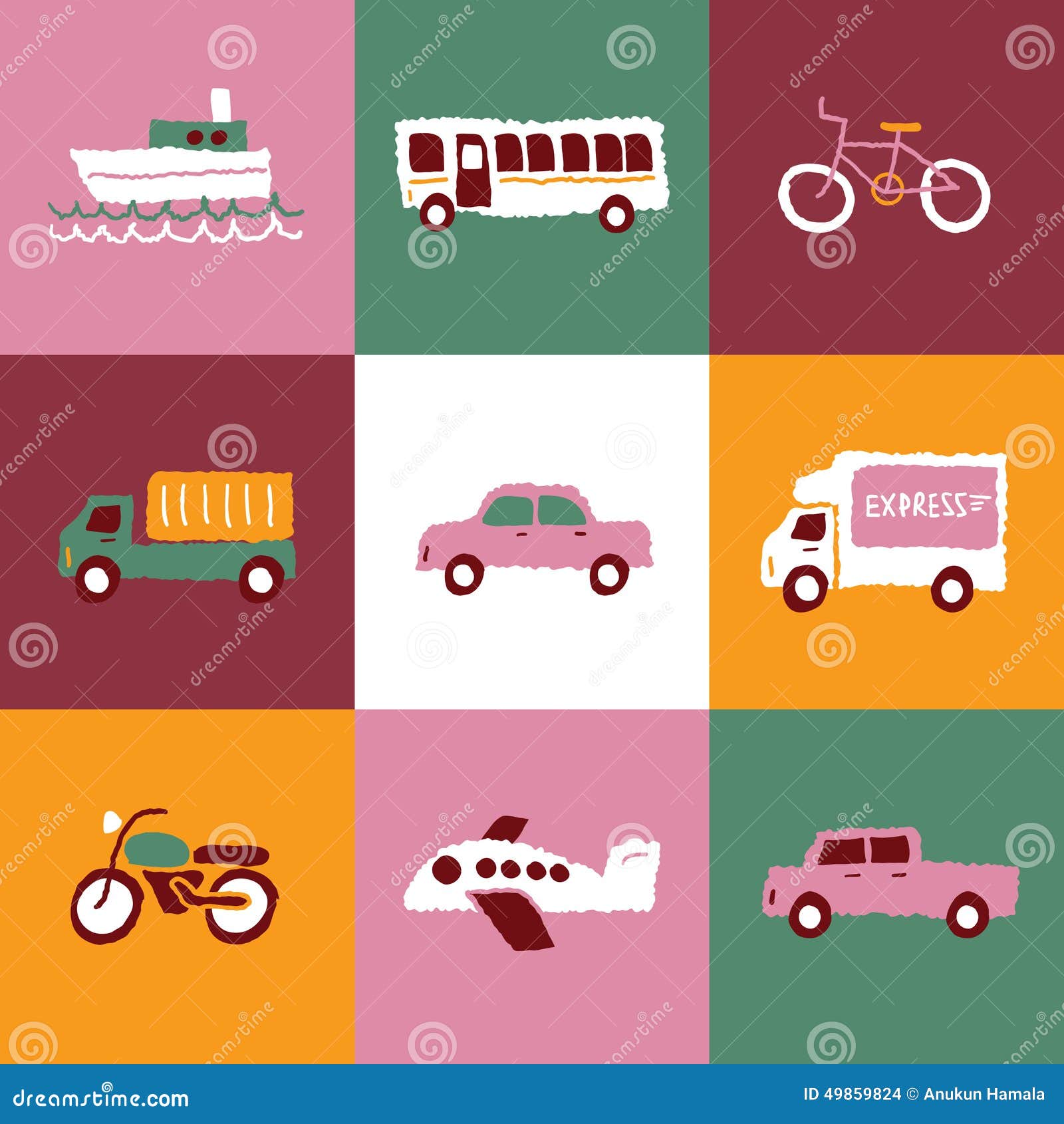 Transport Logos and Icons Set Stock Vector - Illustration of flat ...
