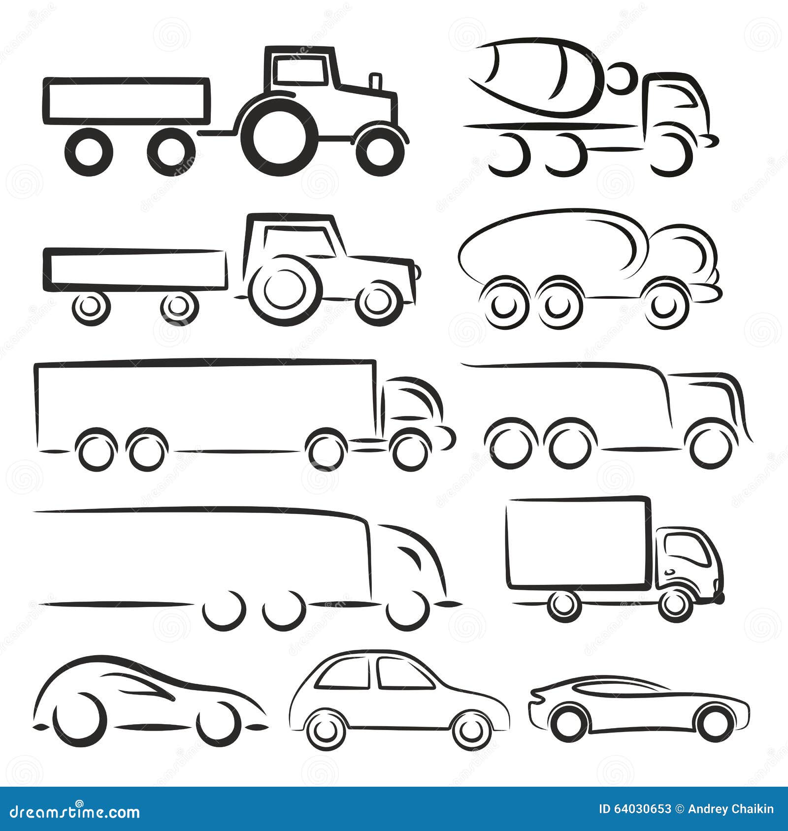 Transport Logos And Icons Pattern Cartoon Vector | CartoonDealer.com ...