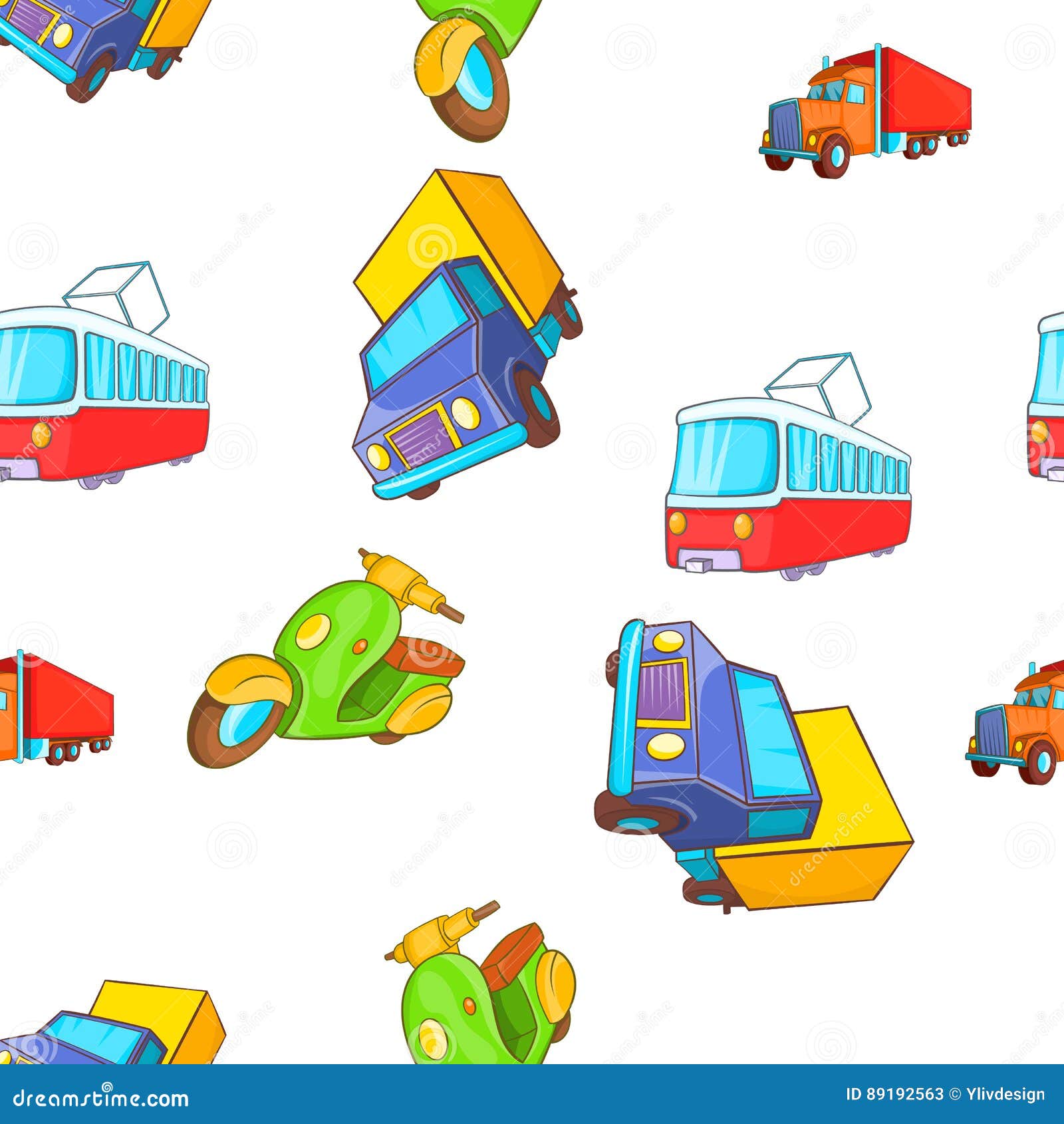 Transport Pattern, Cartoon Style Stock Vector - Illustration of style ...