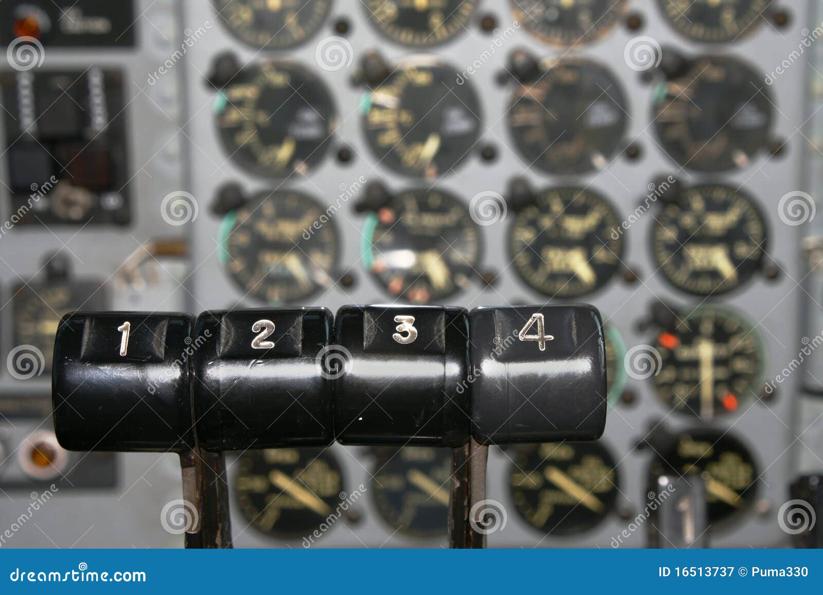 Transport Plane Engines Controls Stock Image - Image of color, airplane ...