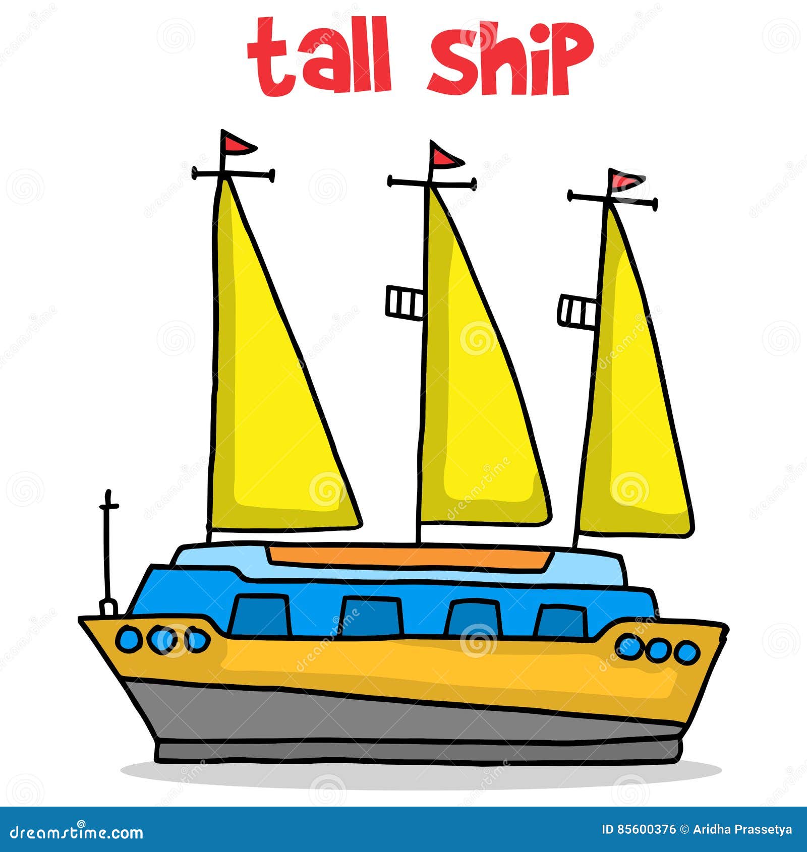 Transport of Tall Ship Cartoon Stock Vector - Illustration of sailboat ...