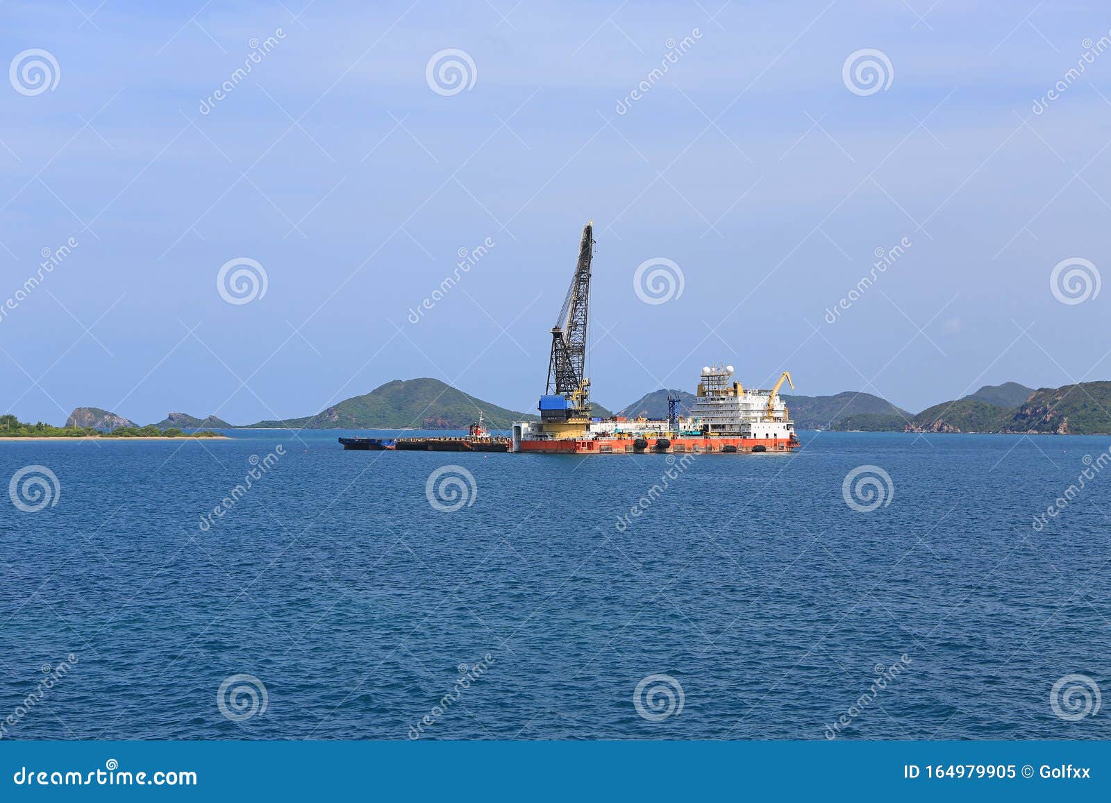 Transport To the Ship at the Thai Port for Export. Terminal Port Stock ...