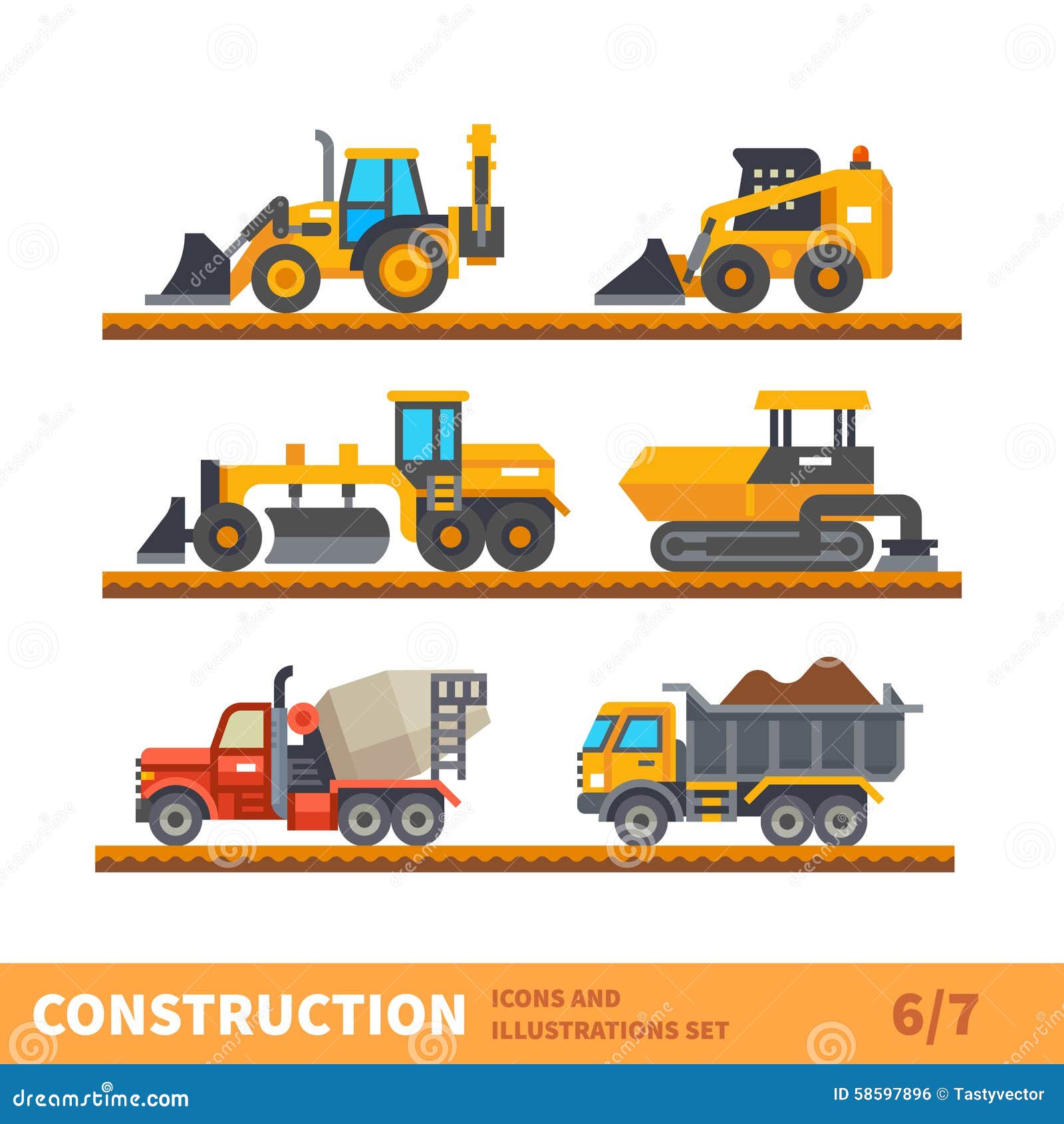 Transport and Tool for Construction Stock Vector - Illustration of ...