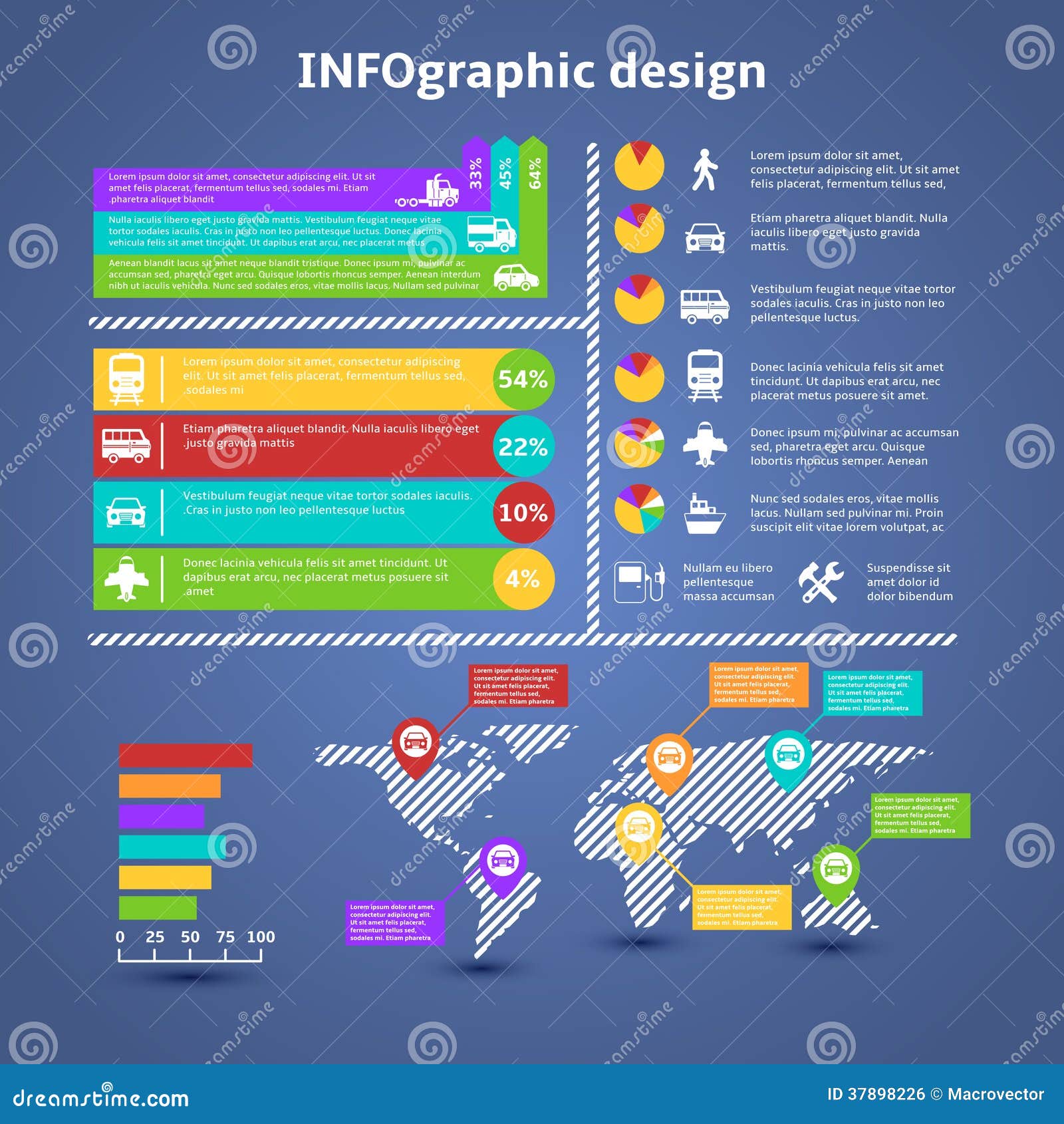 Transport Traffic Infographics Elements Stock Vector - Illustration of ...