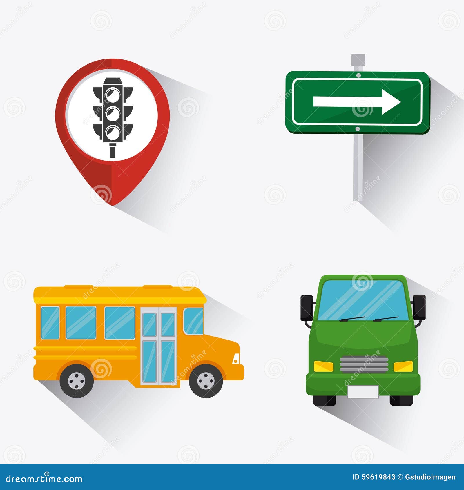 Transport, Traffic and Vehicles Design Stock Vector - Illustration of ...