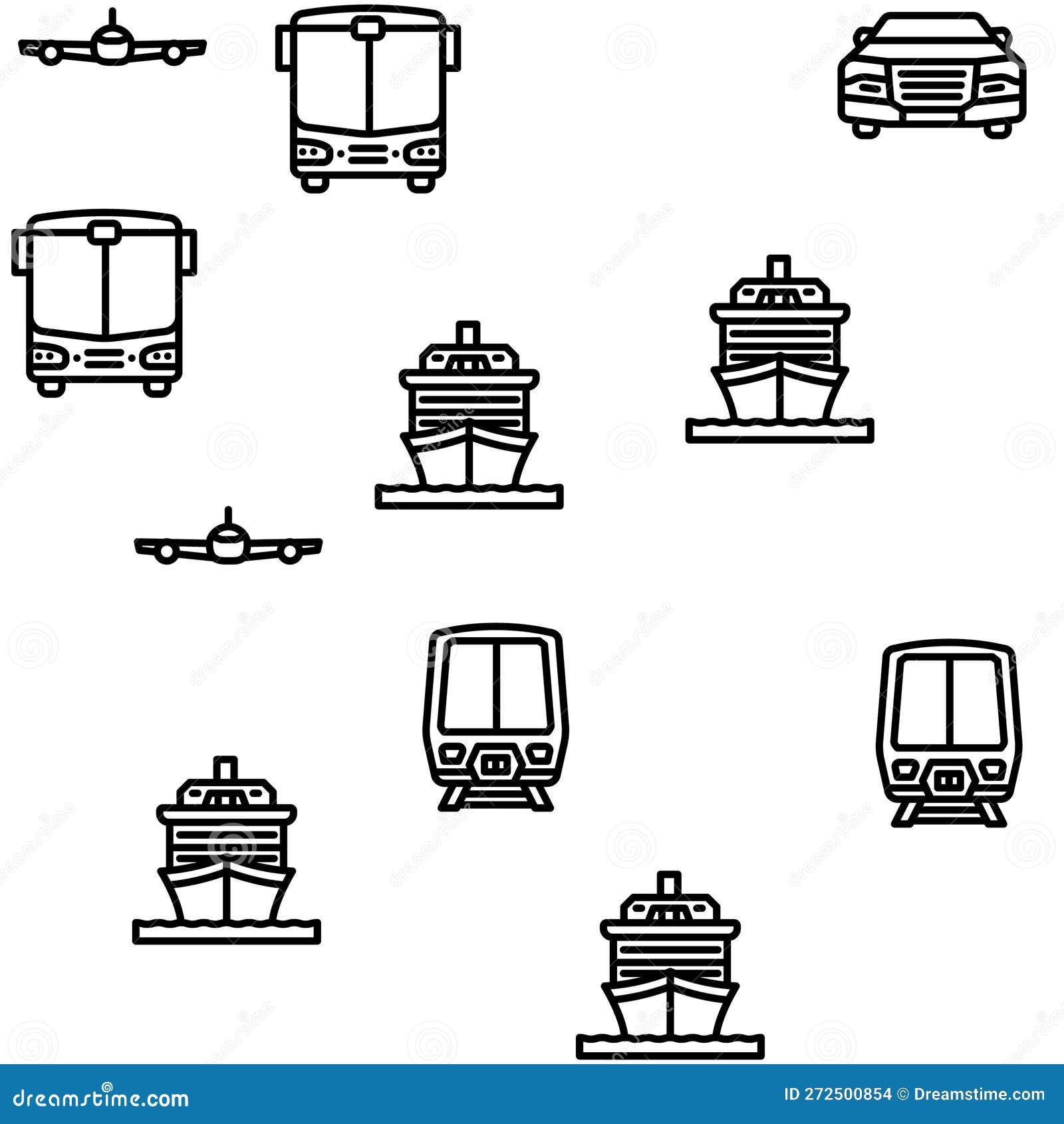 Transport Transportation Car Vector Seamless Pattern Stock Vector ...