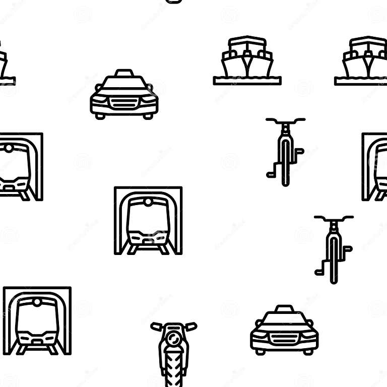 Transport Transportation Car Vector Seamless Pattern Stock Vector ...
