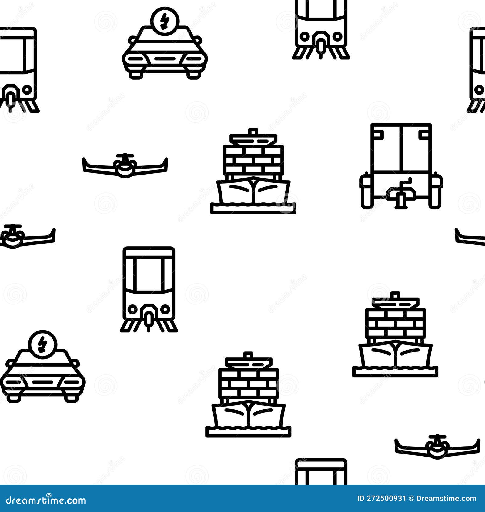 Transport Transportation Car Vector Seamless Pattern Stock Vector ...