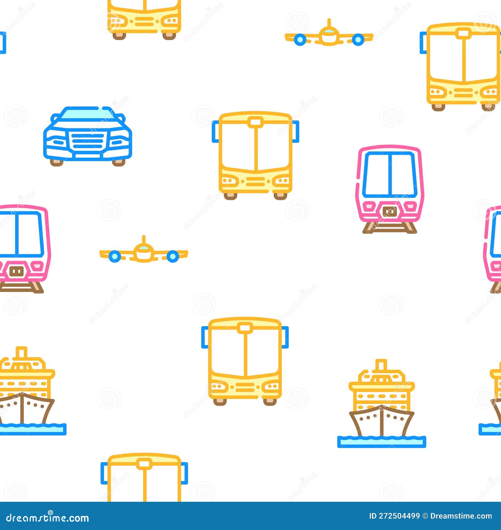 Transport Transportation Car Vector Seamless Pattern Stock Vector ...