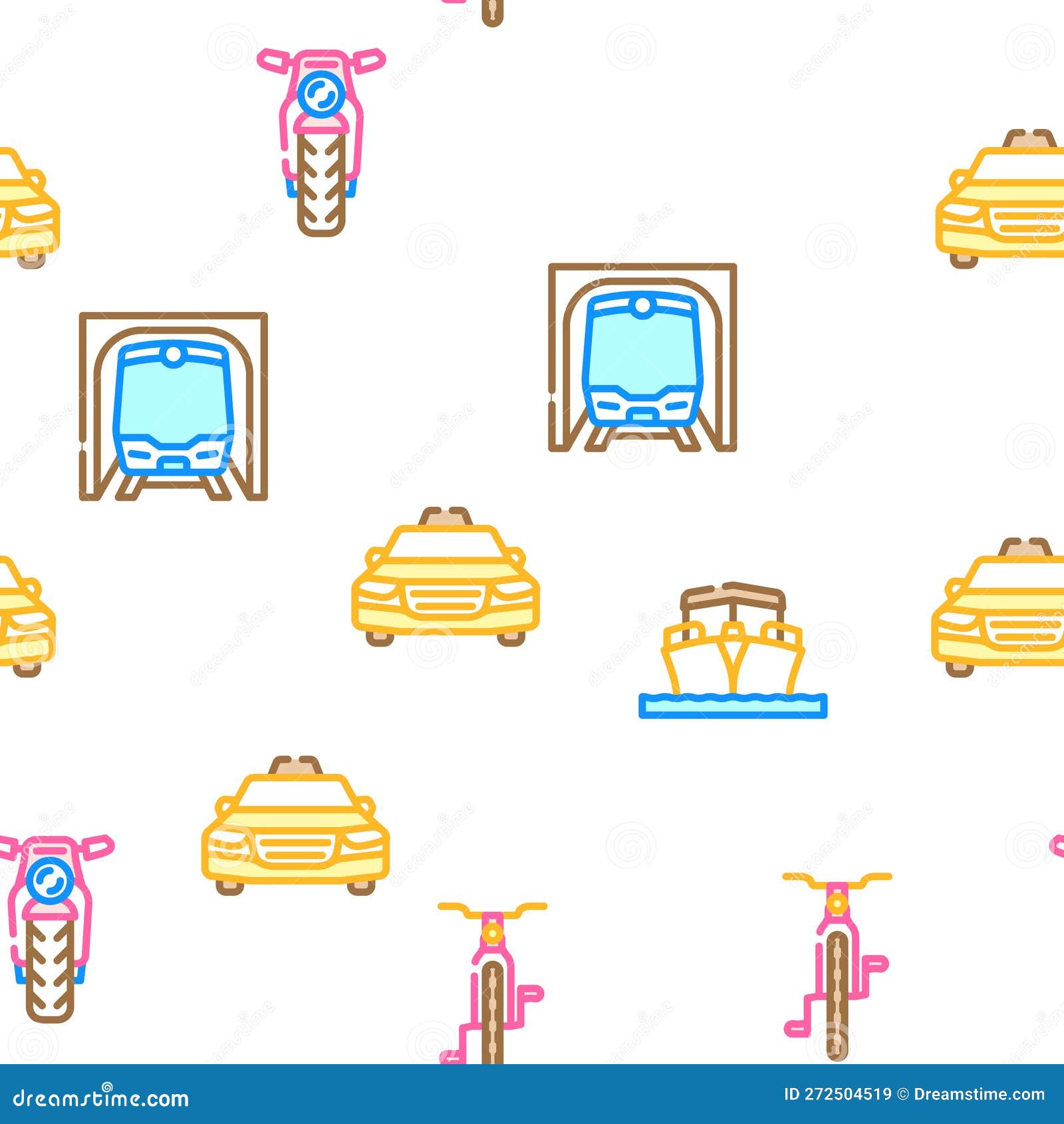 Transport Transportation Car Vector Seamless Pattern Stock Vector ...