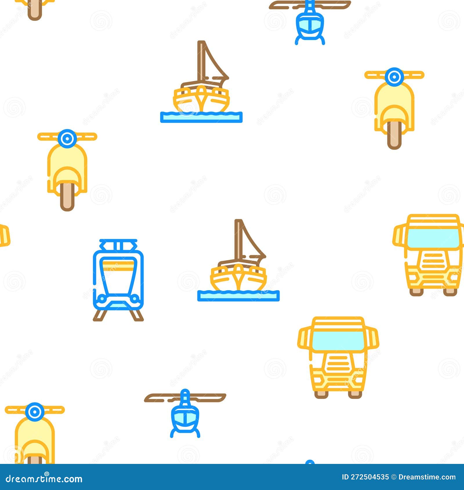 Transport Transportation Car Vector Seamless Pattern Stock Vector ...