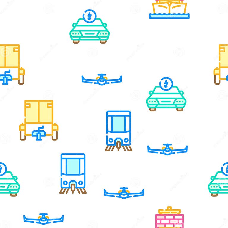 Transport Transportation Car Vector Seamless Pattern Stock Vector ...