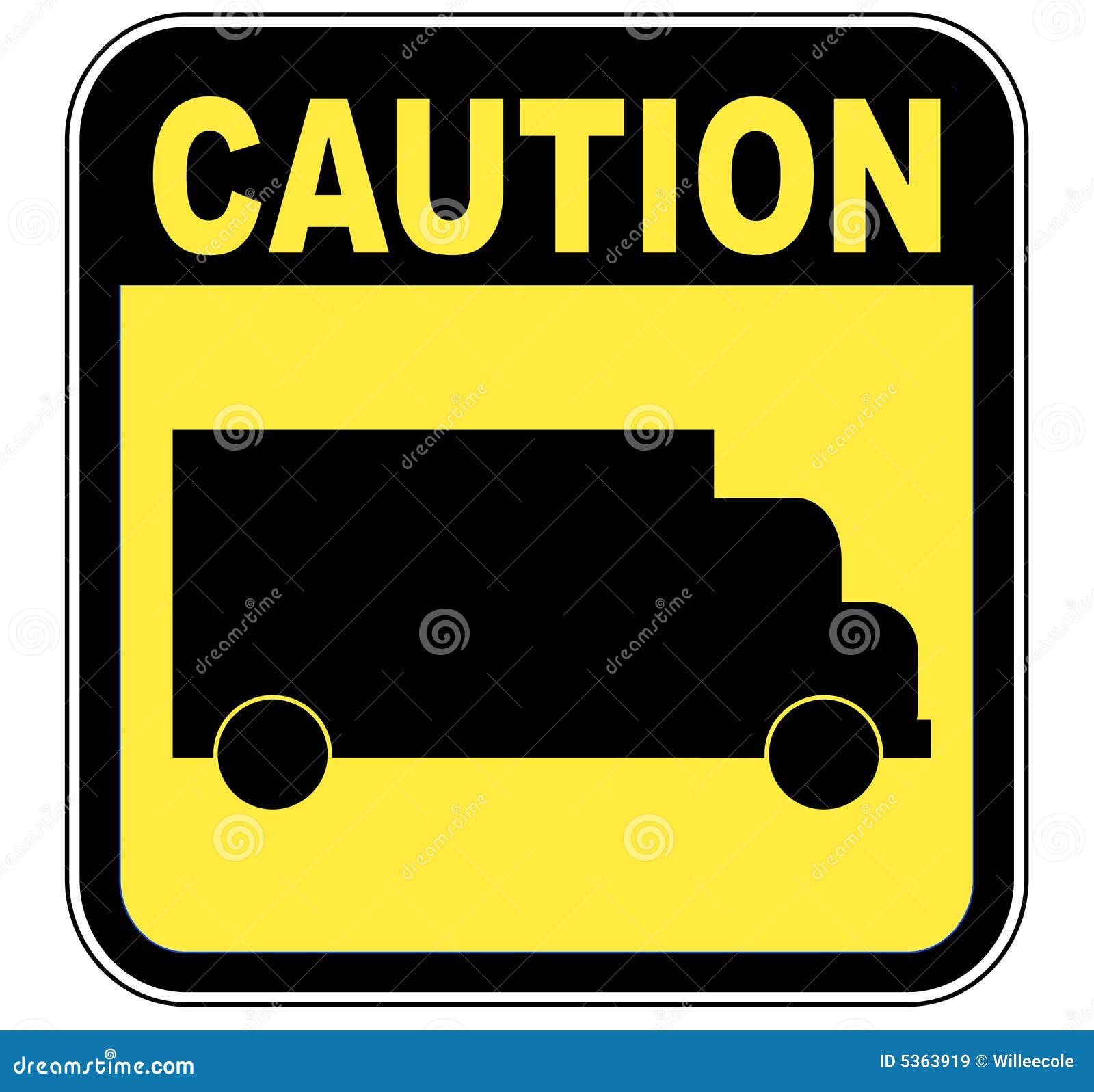 Transport Truck Caution Sign Royalty Free Stock Images - Image: 5363919