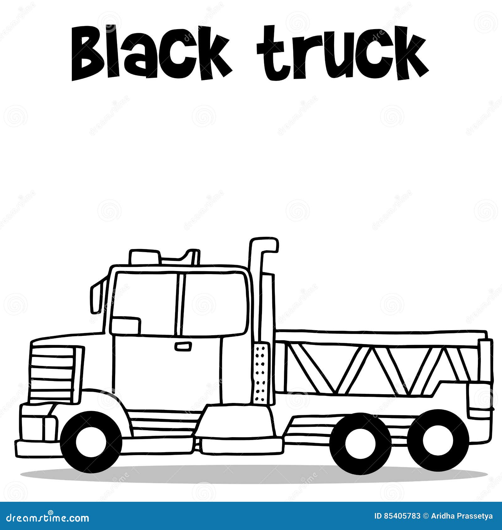 Transport of Truck with Hand Draw Stock Vector - Illustration of ...