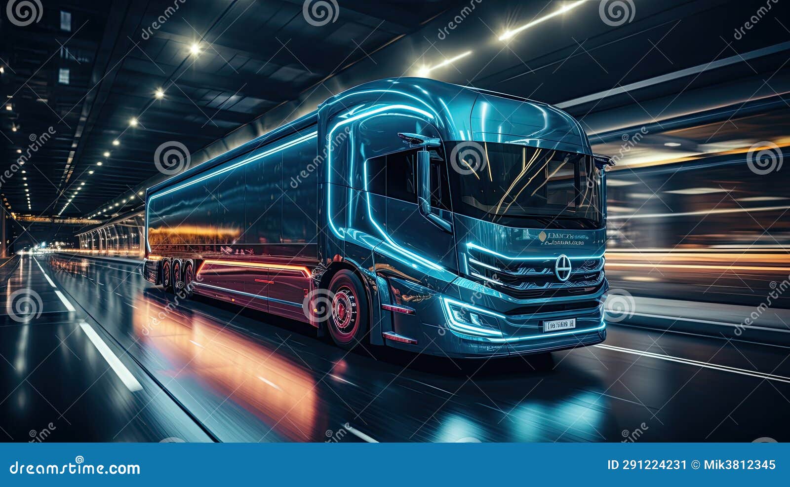 Transport Truck and High Speed. Stock Illustration - Illustration of ...