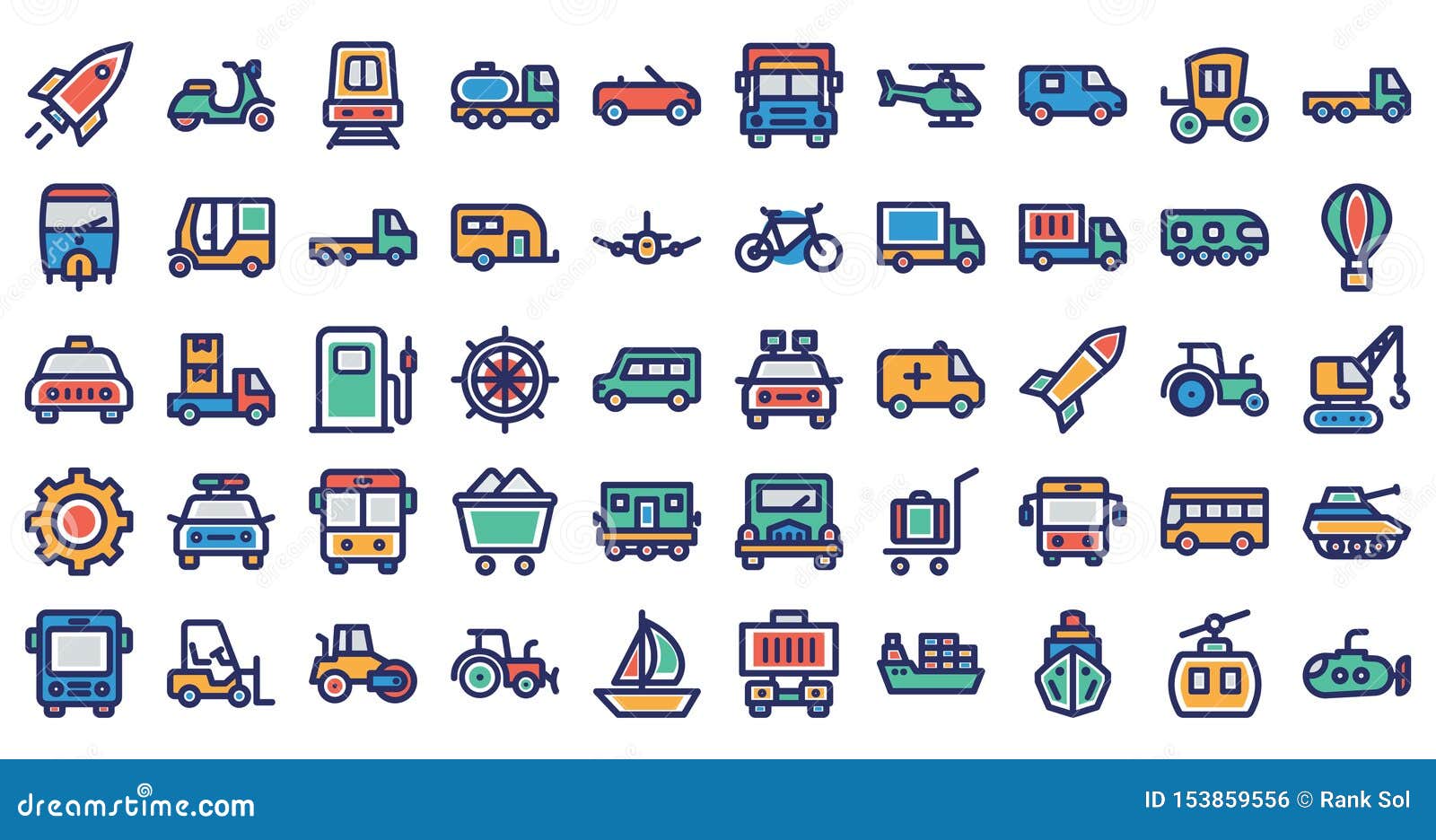 Transport Vector Icons Set that Can Easily Modify or Edit Stock ...