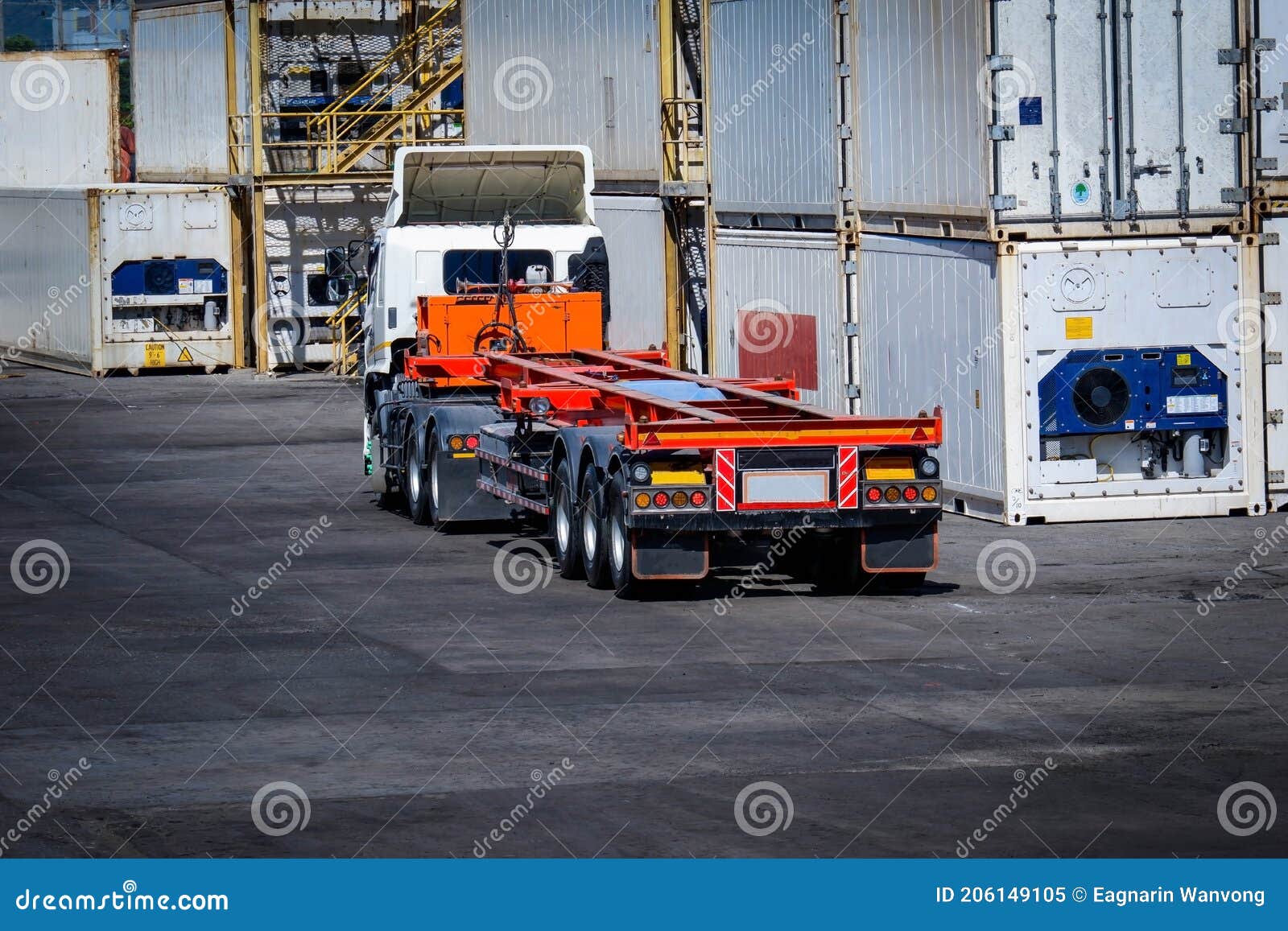 Transport View with Import and Export Trucks Stock Image - Image of ...